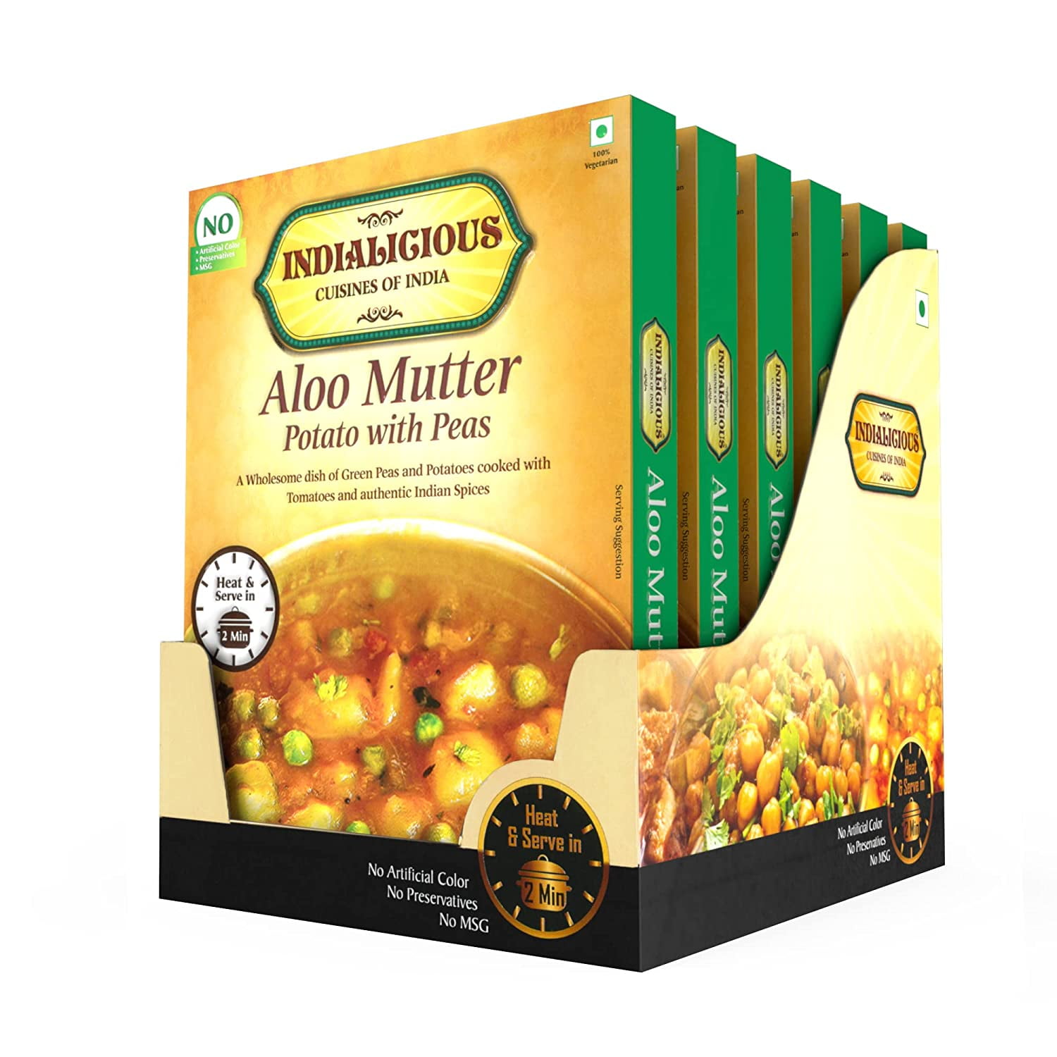 Indialicious Ready to Eat Meal Aloo Mutter (Potato With Peas) 10.5 Oz ...
