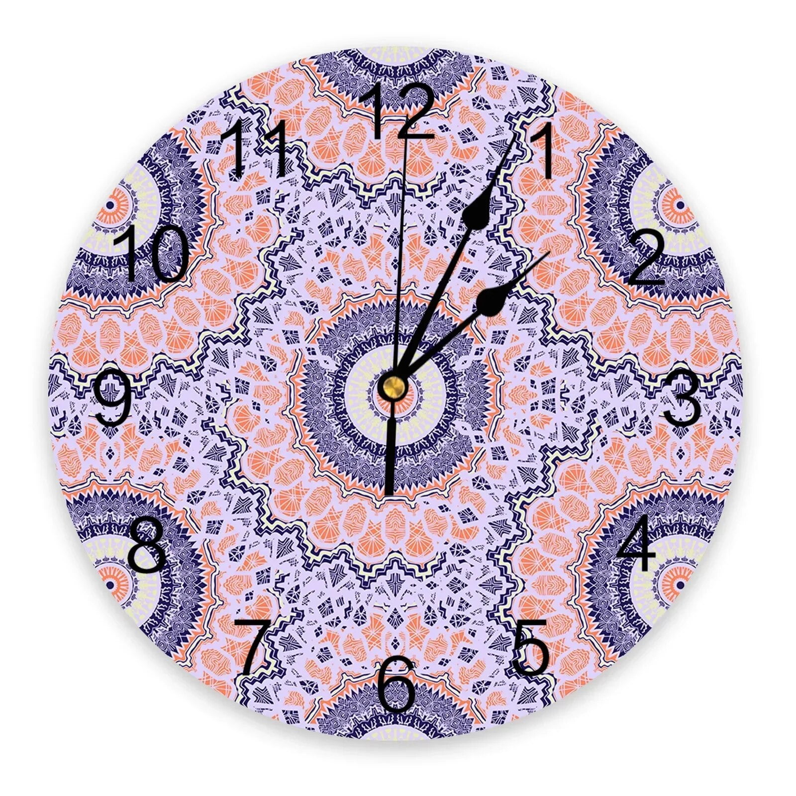 Indian Abstraction Line Wall Clock Large Modern Kitchen Dinning Round ...