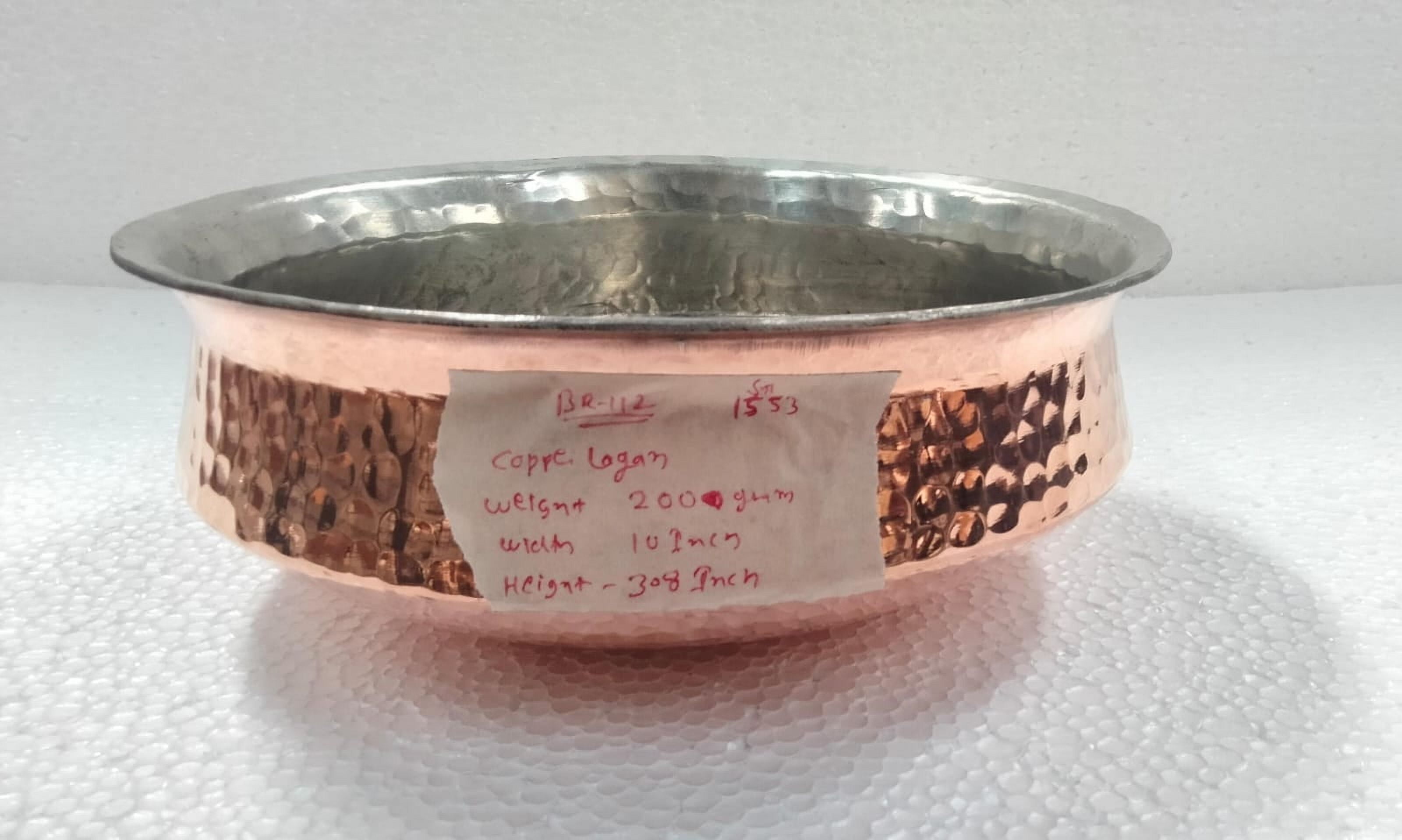 Indian Art Villa Copper Lagan Handi, Hammered Cookware, 10 Inch ...