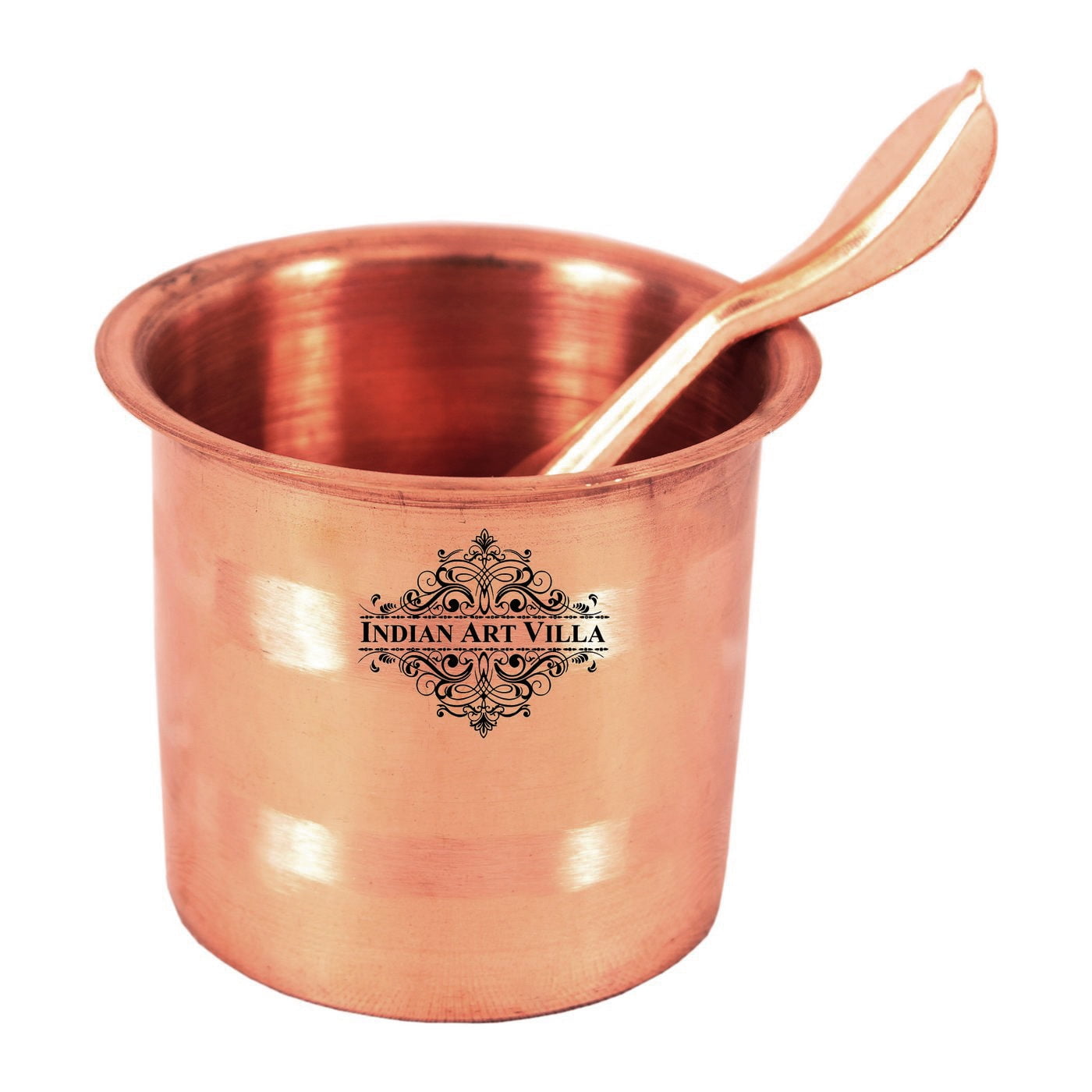 Indian Art Villa Copper Panchpatra Set/Glass and Spoon - Luxury Design ...