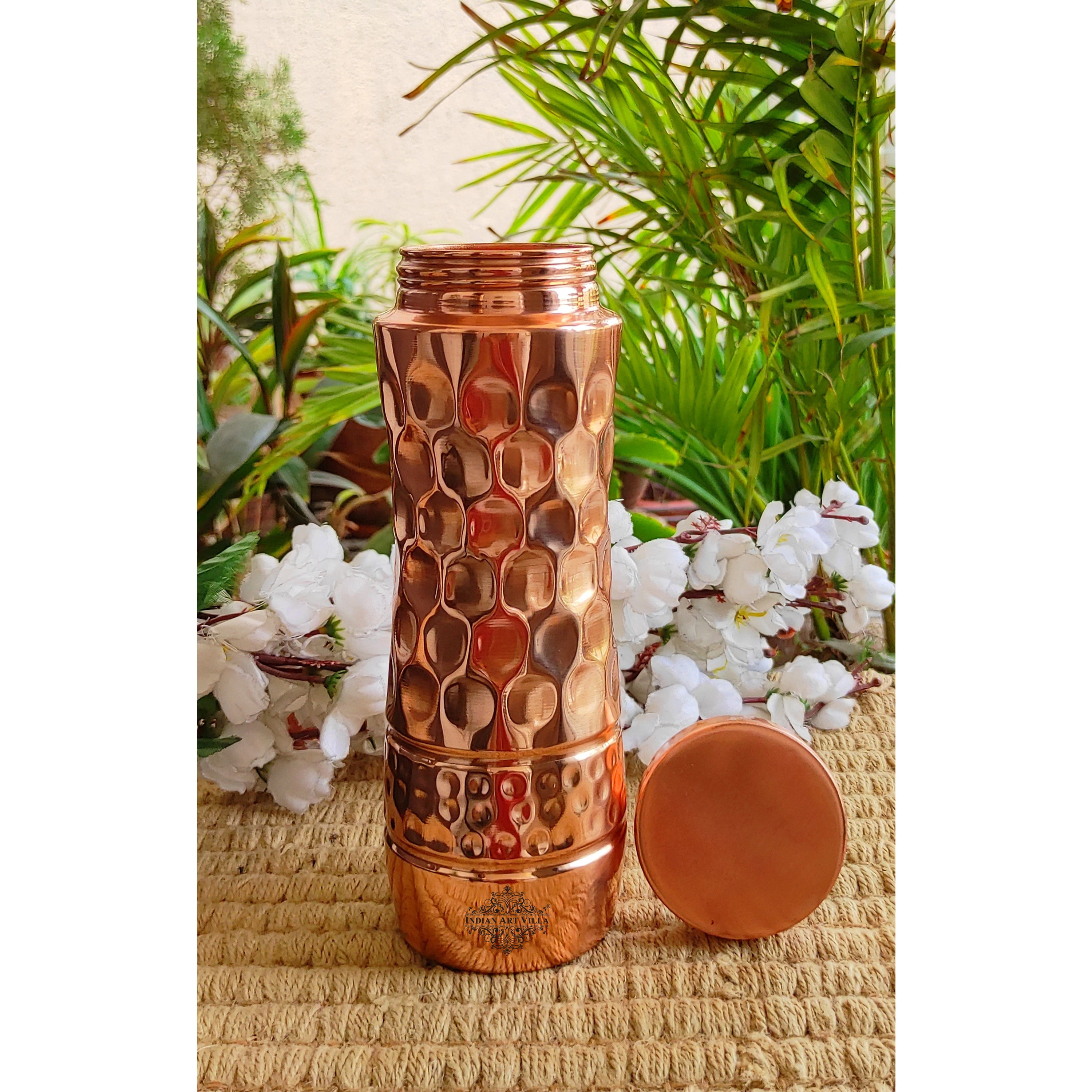 Indian Art Villa Handcrafted Copper Curve Bottle with Shine Finish ...