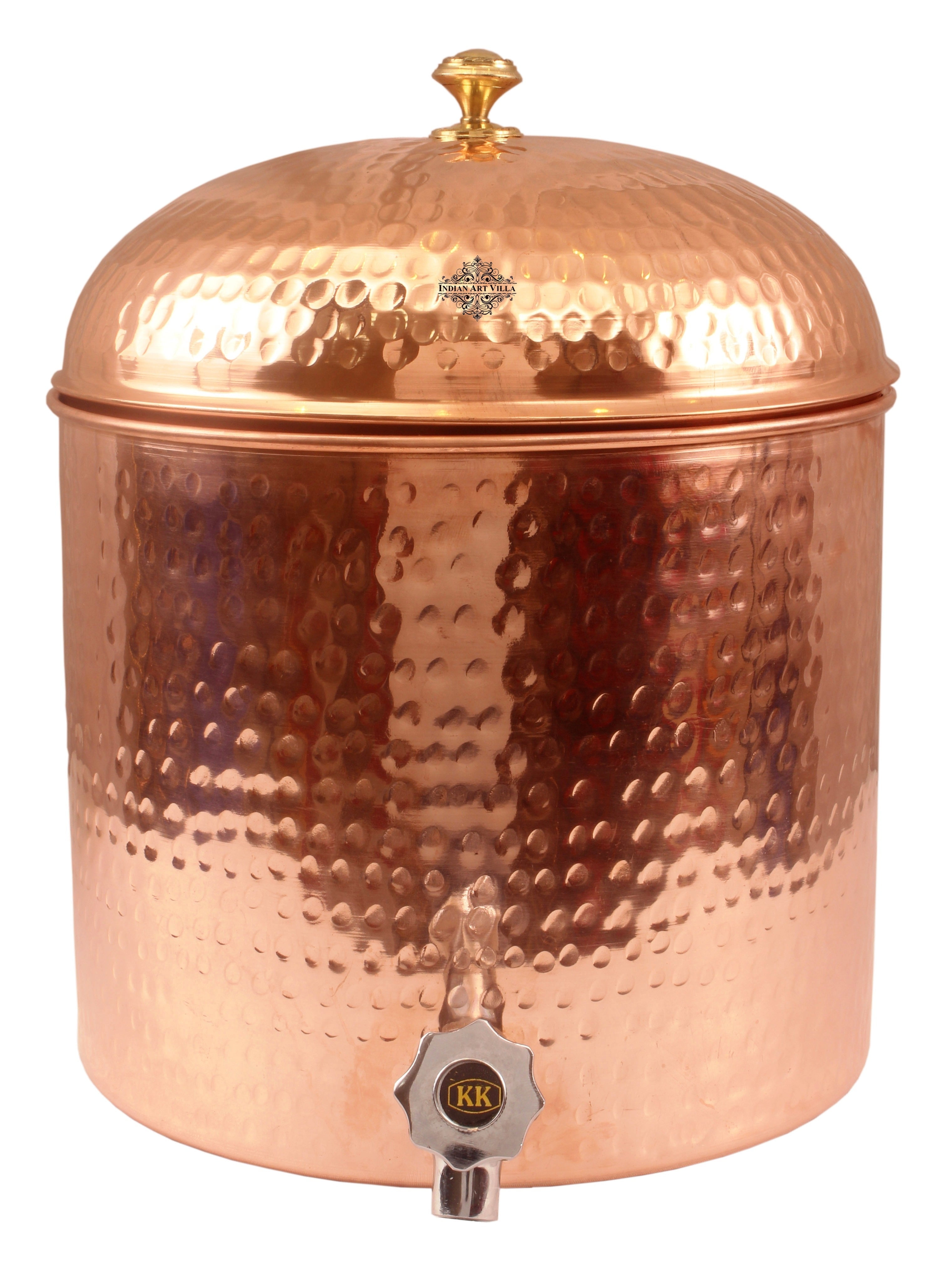 Indian Art Villa Copper Water Dispenser - Elegant Hammered Design ...