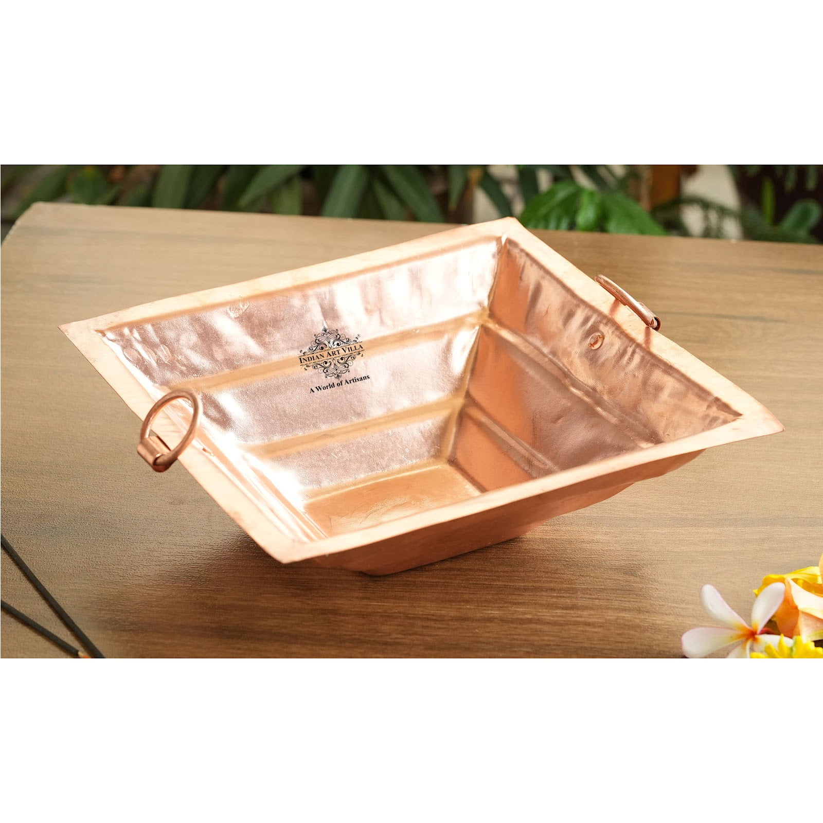 Indian Art Villa Pure Copper Hawan Kund with Handle on Both Side - 8.7 ...