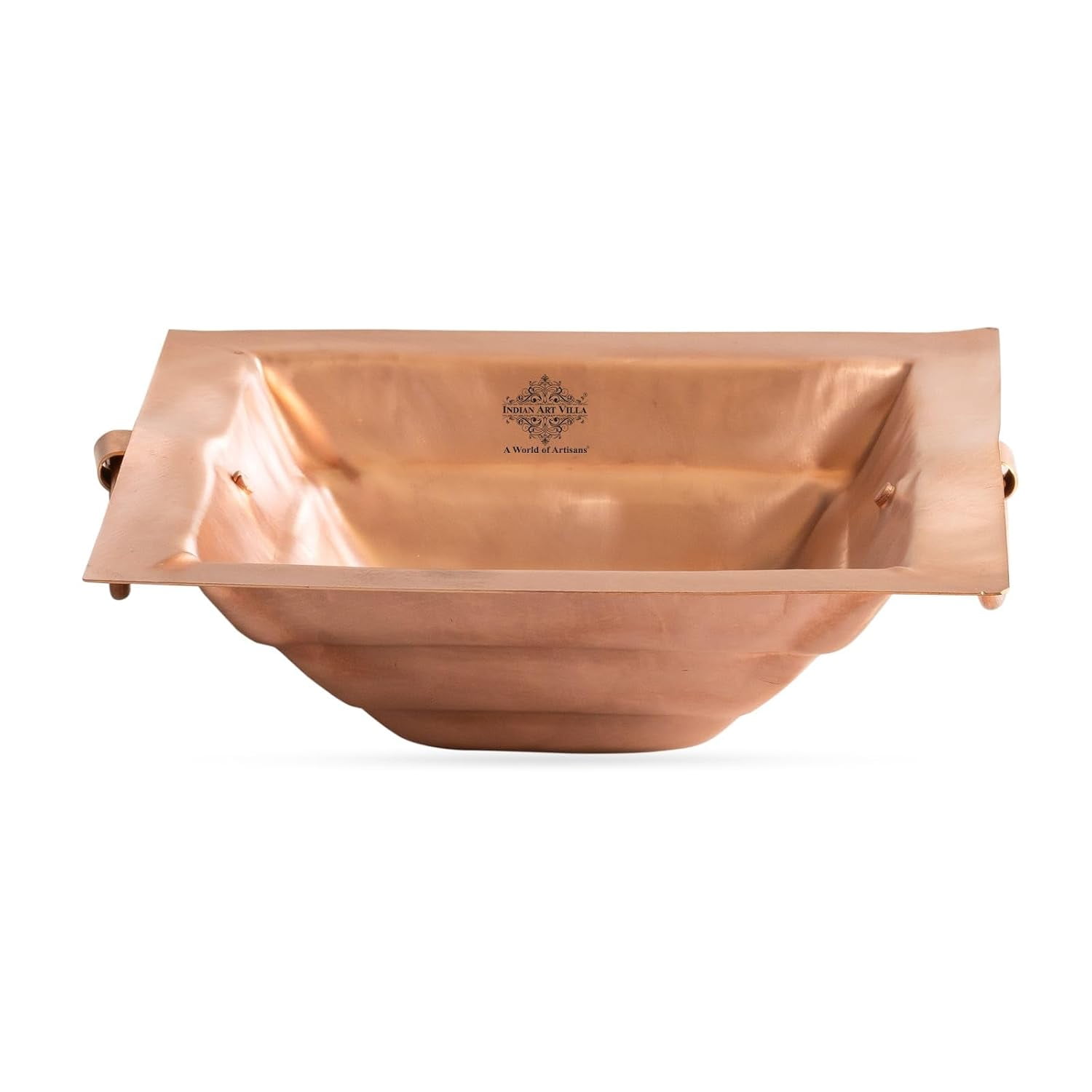 Indian Art Villa Pure Copper Small Hawan Kund with Handle On Both Side ...