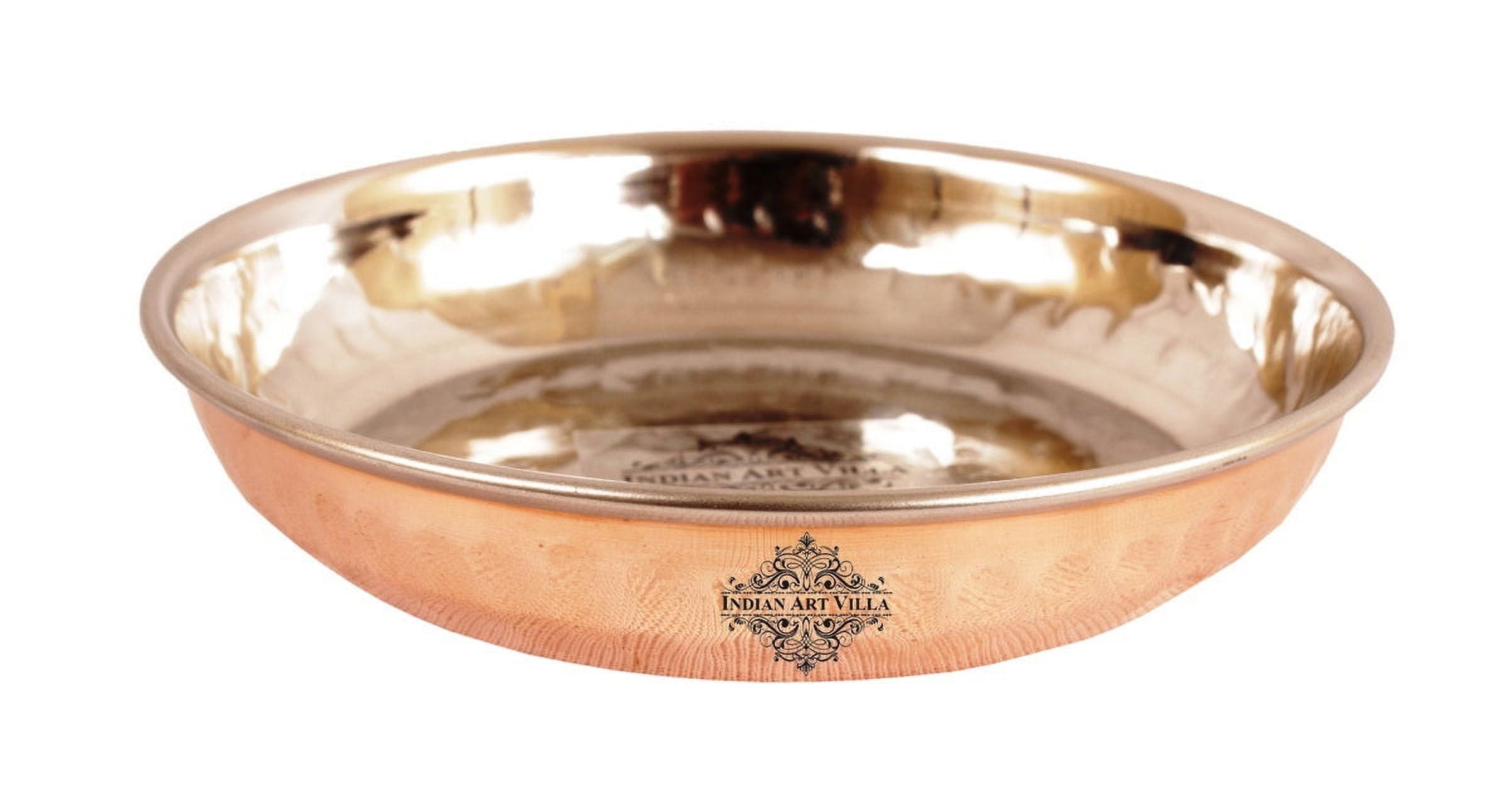 Indian Art Villa Steel Copper Rice Plate with Hammered Design - 4.9 ...