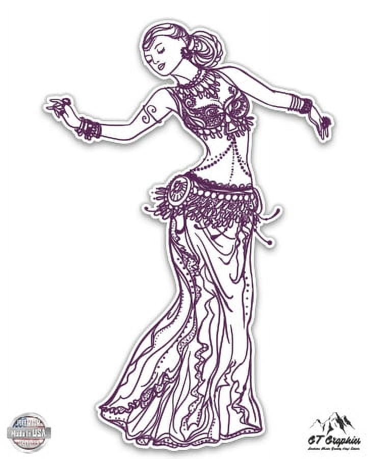 Indian Belly Dancer - 8" Vinyl Sticker - For Car Laptop I-Pad ...