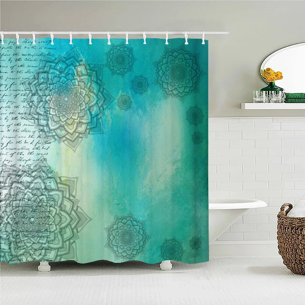 Indian Bohemian 3d Shower Curtains Waterproof Fabric Print Boho Mandala