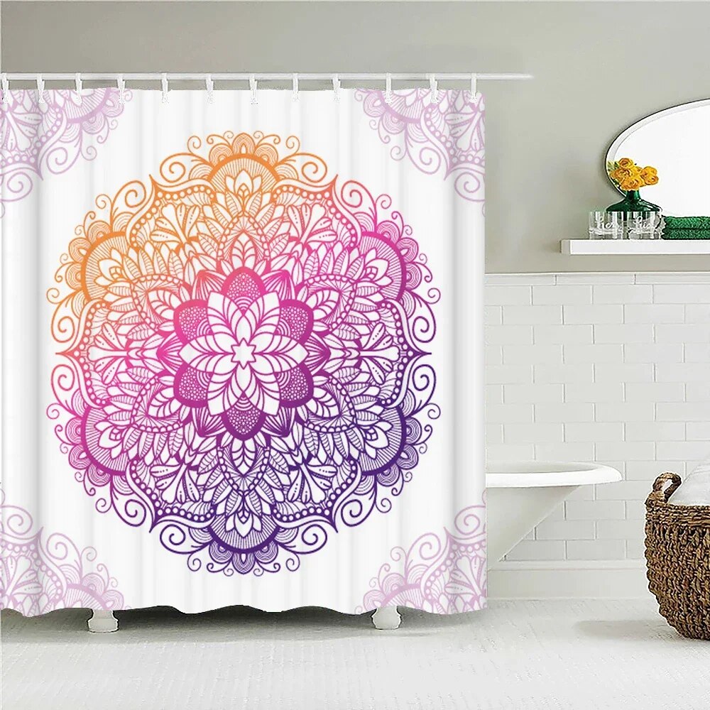 Indian Bohemian 3d Shower Curtains Waterproof Fabric Print Boho Mandala