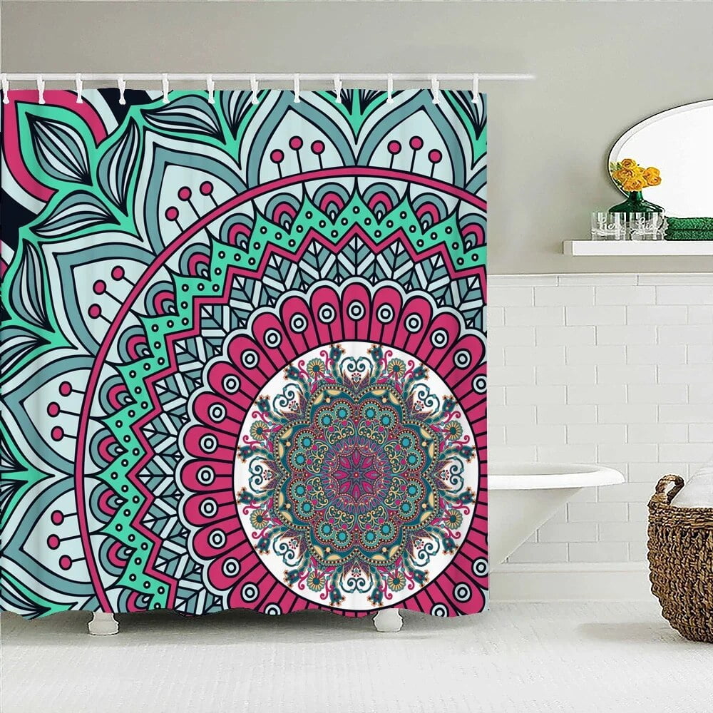 Indian Bohemian 3d Shower Curtains Waterproof Fabric Print Boho Mandala