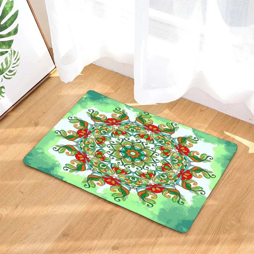 Indian Bohemian Carpet Anti-slip Bath Mat Bathroom Carpet Colorful ...
