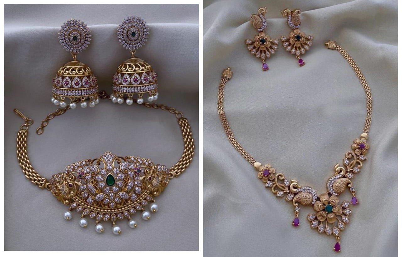 Indian Bollywood Gold Plated Long Necklace Bridal Choker Short Necklace ...