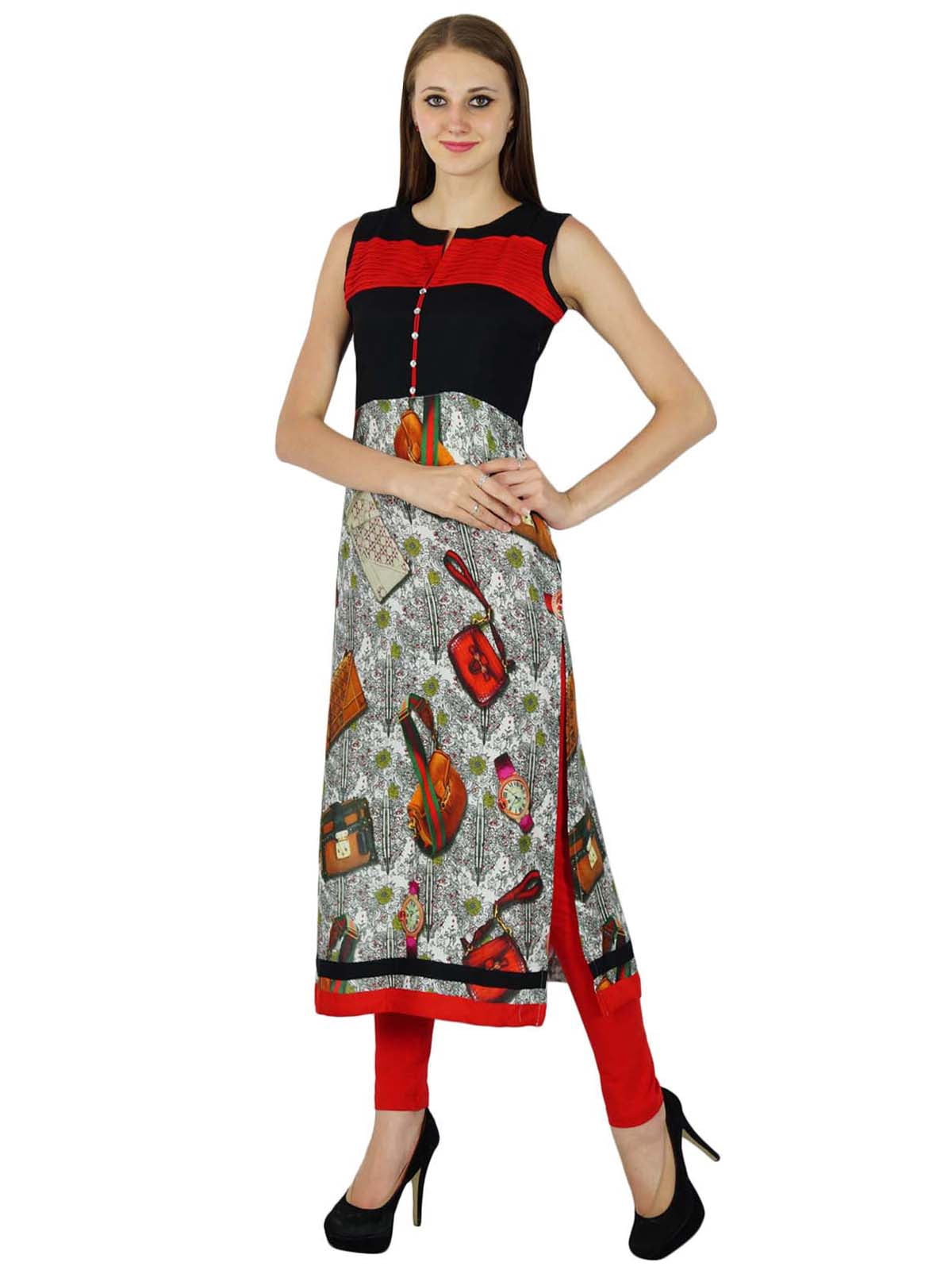 Indian Bollywood Kurta Women Rayon Printed Ethnic Kurti Casual Top ...
