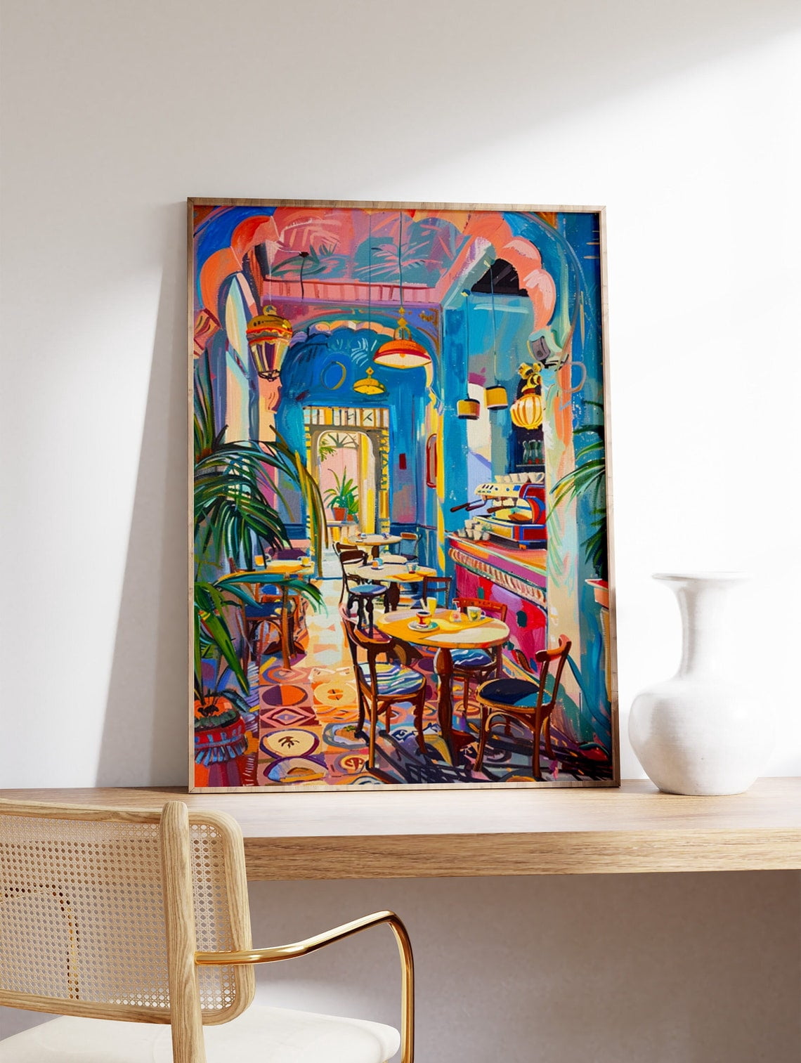 Indian Cafe Print, Traditonal Indian Art, Food And Drink Art, Kitchen ...