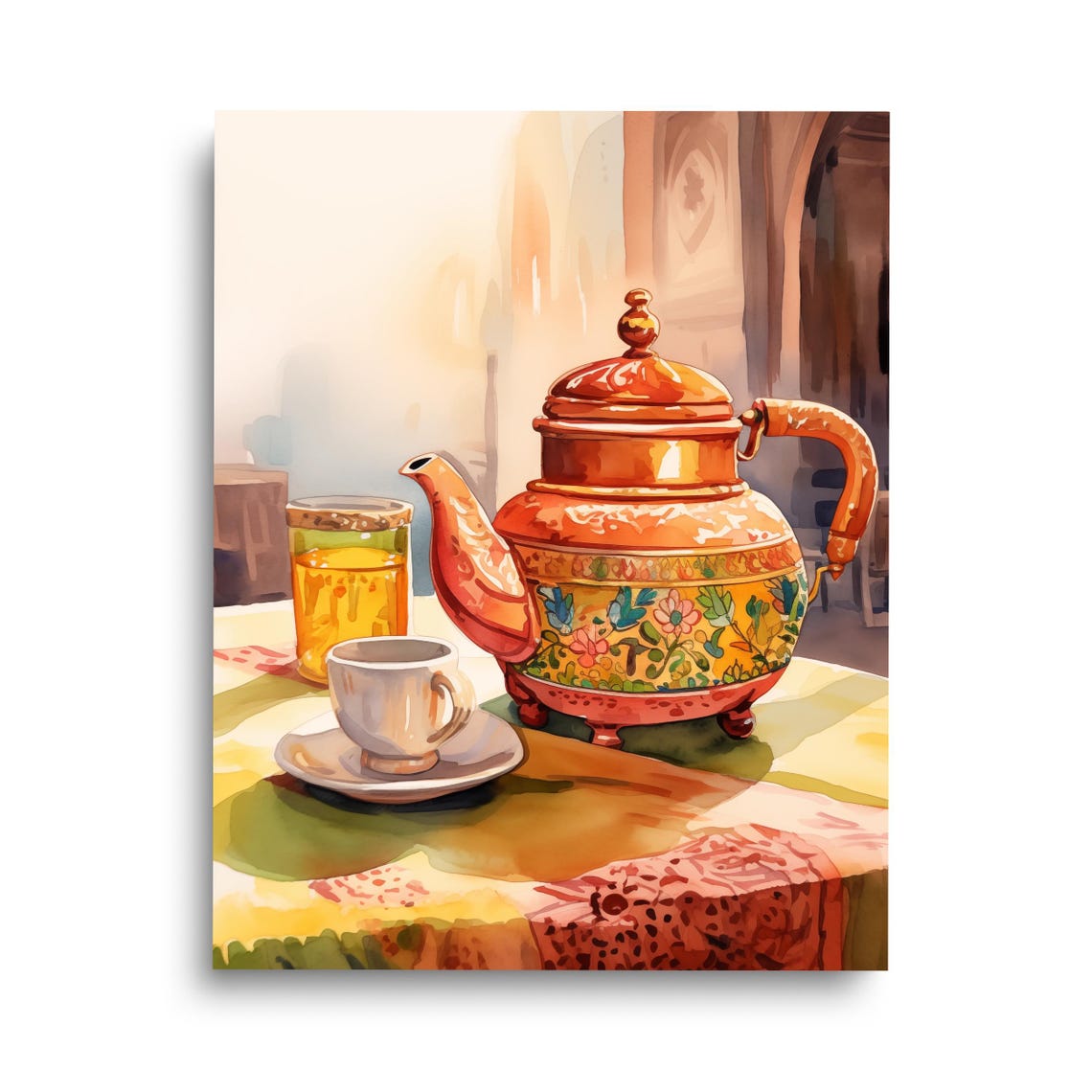 Indian Chai Kettle Print, Delhi Kitchen Art, Indian Tea Cup Poster ...