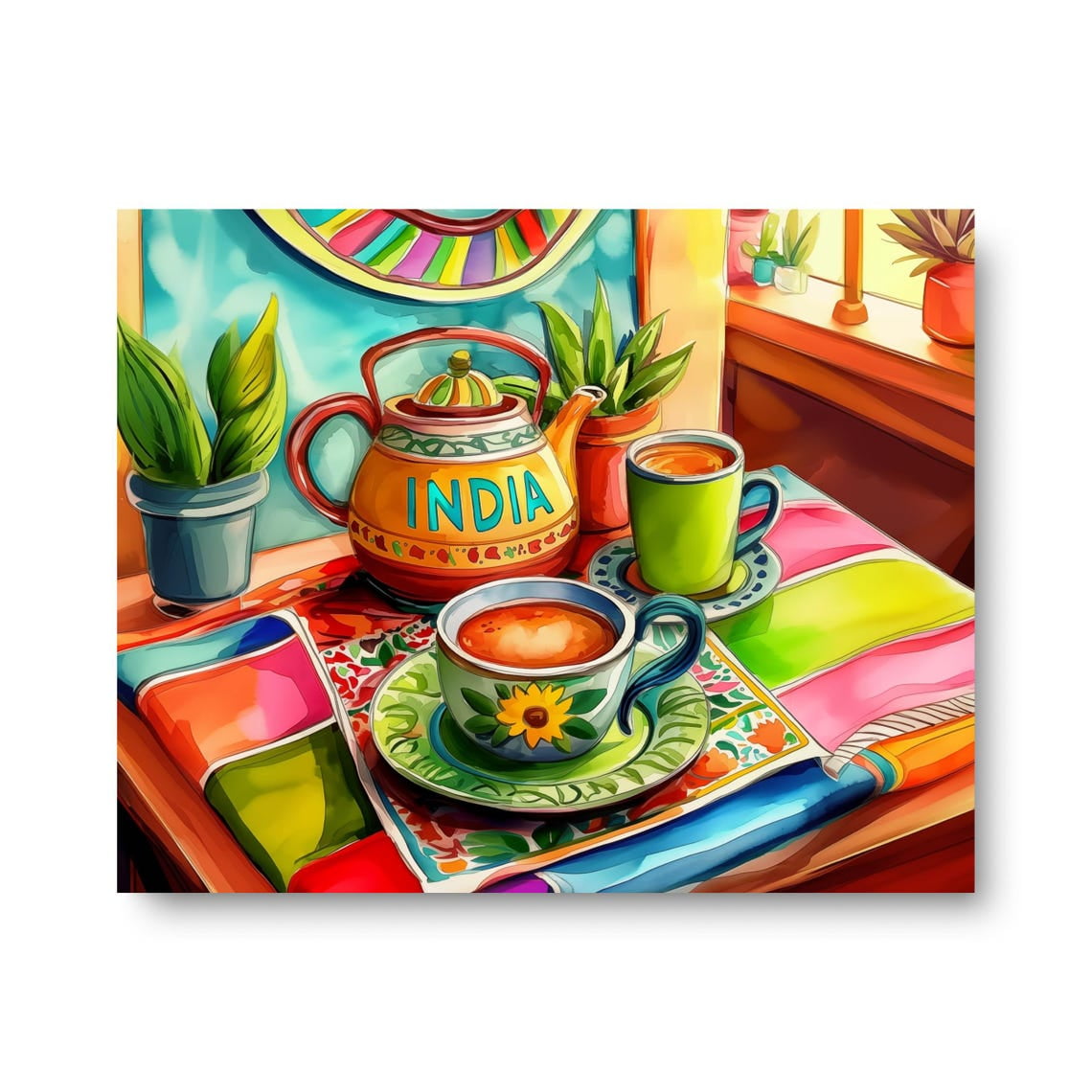 Indian Chai Print, Teapot & Masala Tea Art, India Travel , Delhi ...