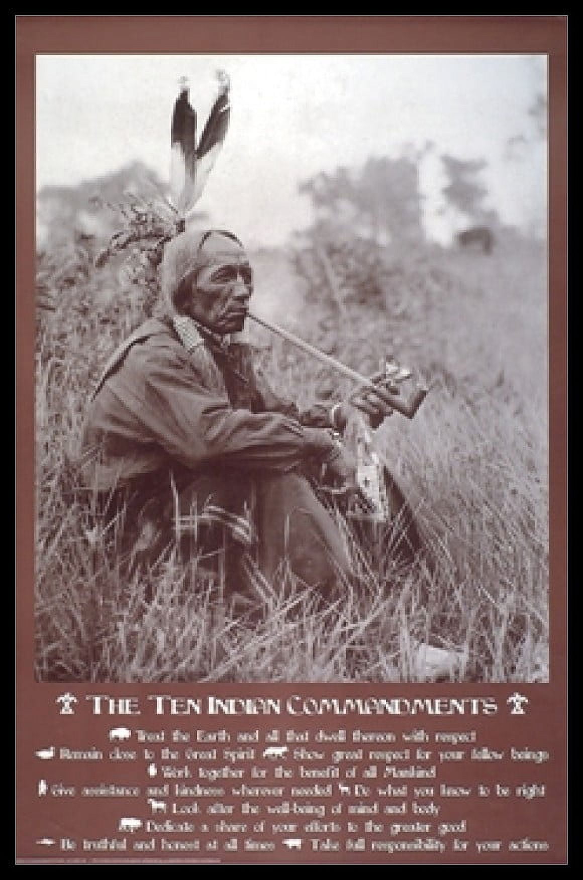 Indian Commandments Laminated & Framed Poster (24 X 36) - Walmart.com