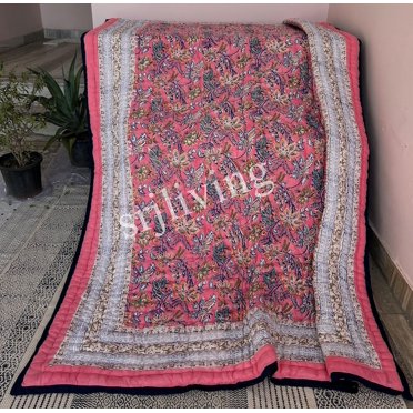 Srjliving Winter Warm Razai Quilt 100% Cotton Light Weight Winter ...