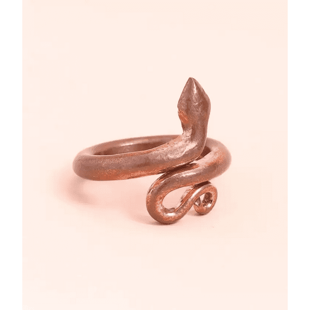 Indian Crafts Copper Consecrated Snake Ring Adjustable Tamba Ring Nag ...