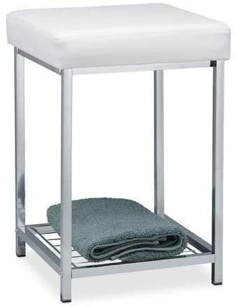 Indian Decor 31590 Upholstered Dresser Stool Small Square Storage Shelf ...