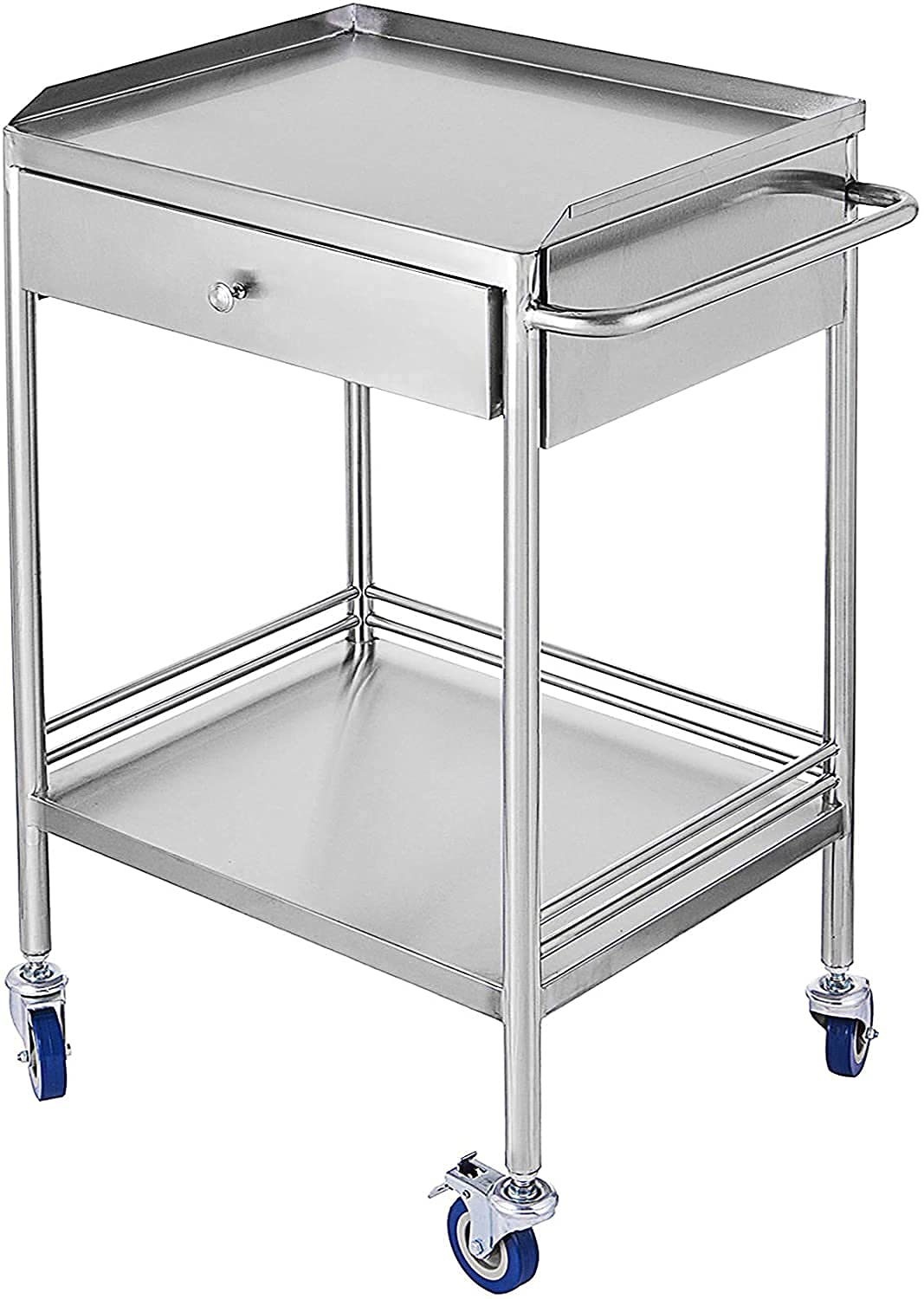 Indian Decor 38841 Utility Cart with 2 ShelvesShelf Stainless Steel ...