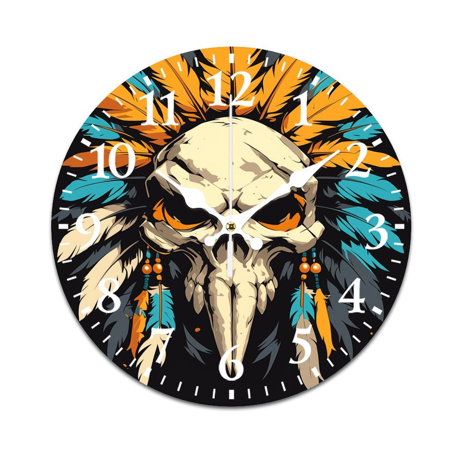 Indian Devil Skull Wall Clock Modern Design Clocks Wall Hanging Home ...