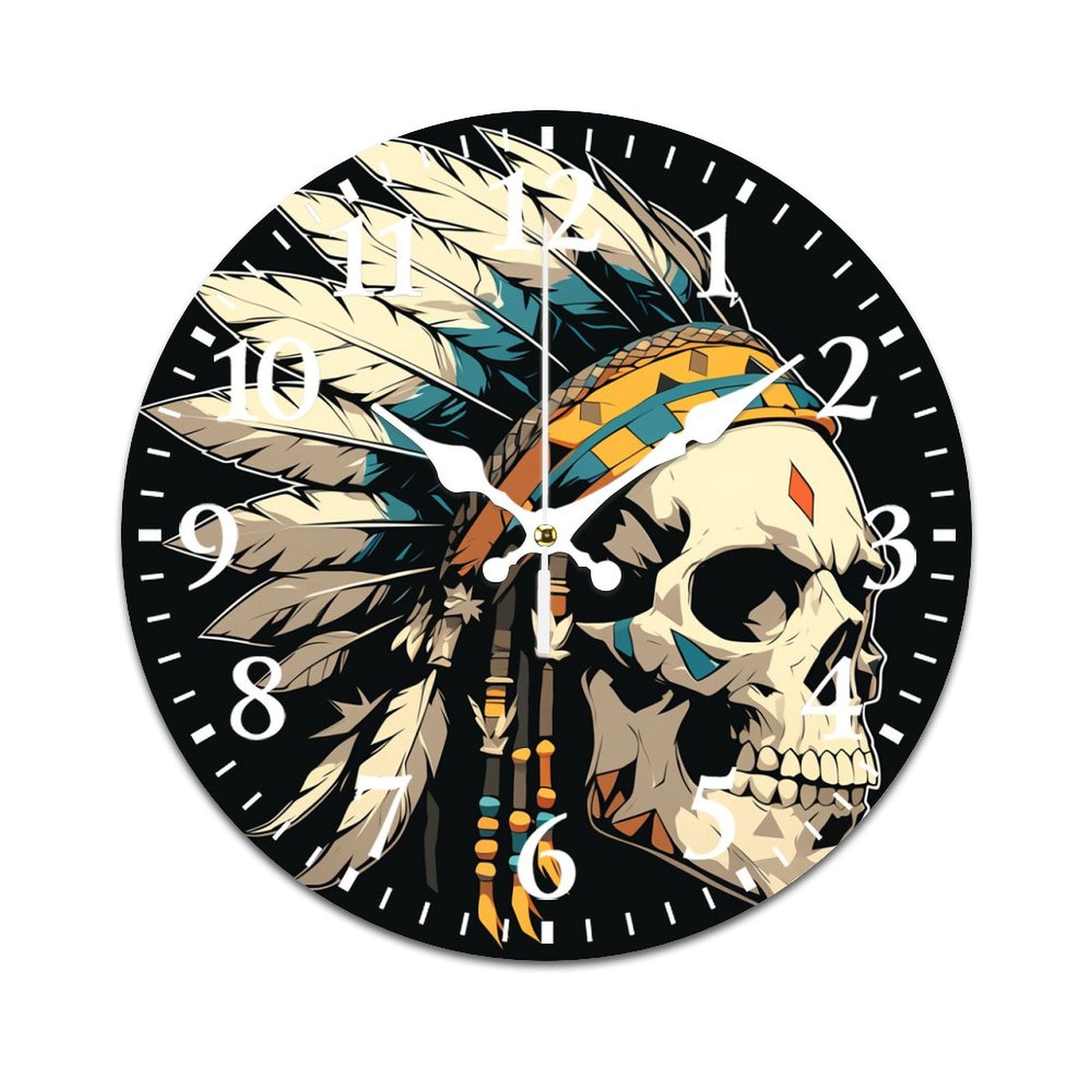 Indian Devil Skull Wall Clock Modern Design Clocks Wall Hanging Home ...