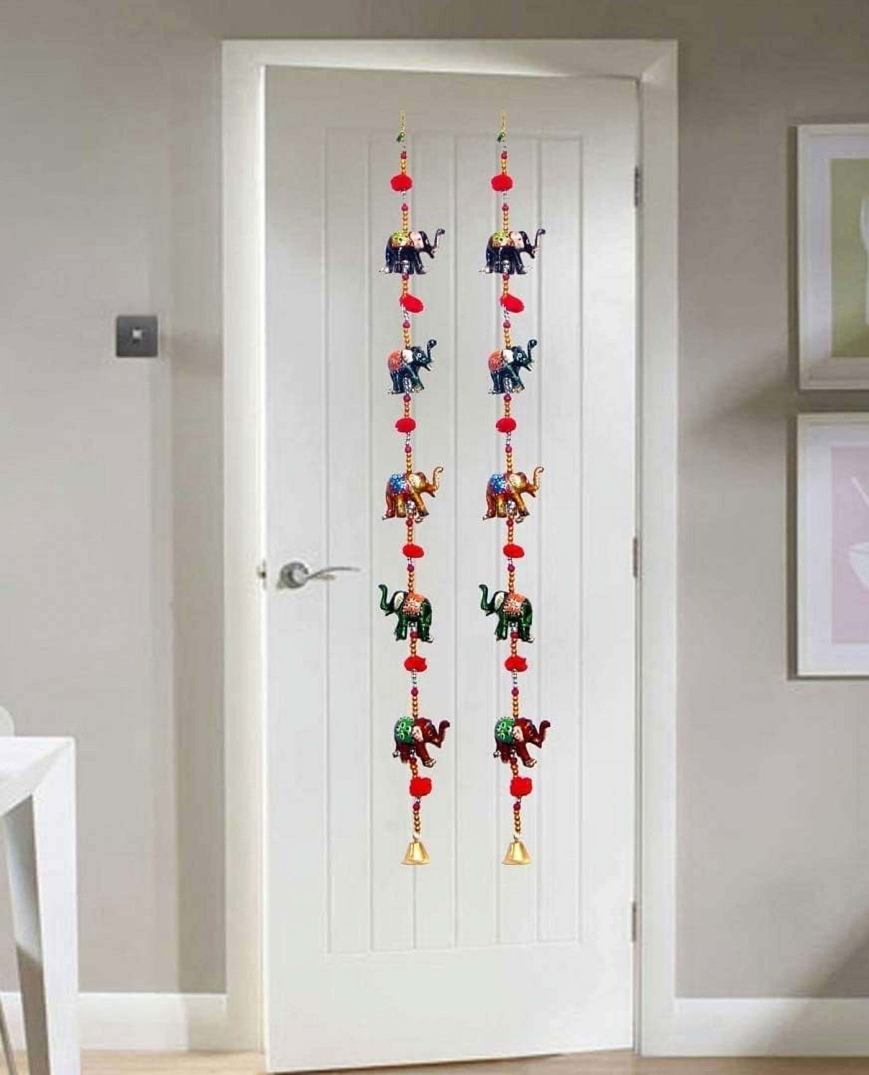 Indian Door Hanging Decorative Five Hand Painted Elephant Stringed ...