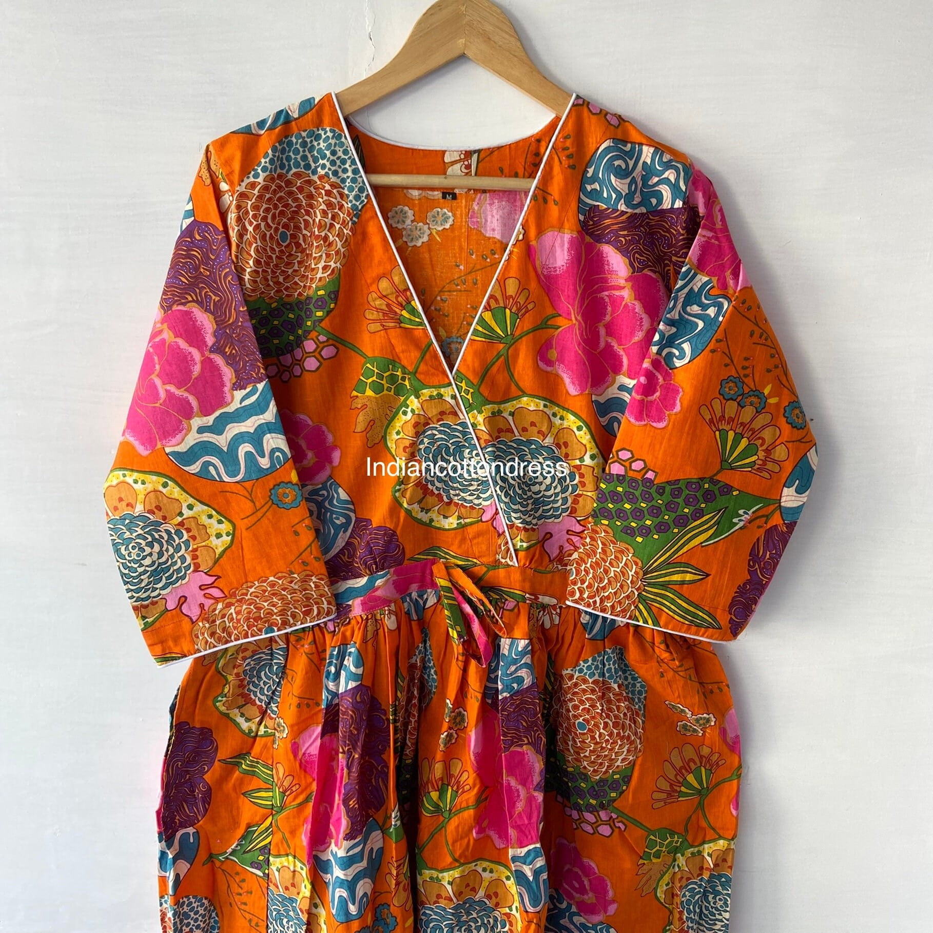 Indian Dress ,indigo block Print ,Cotton Handmade Dress, Sketer Circle ...