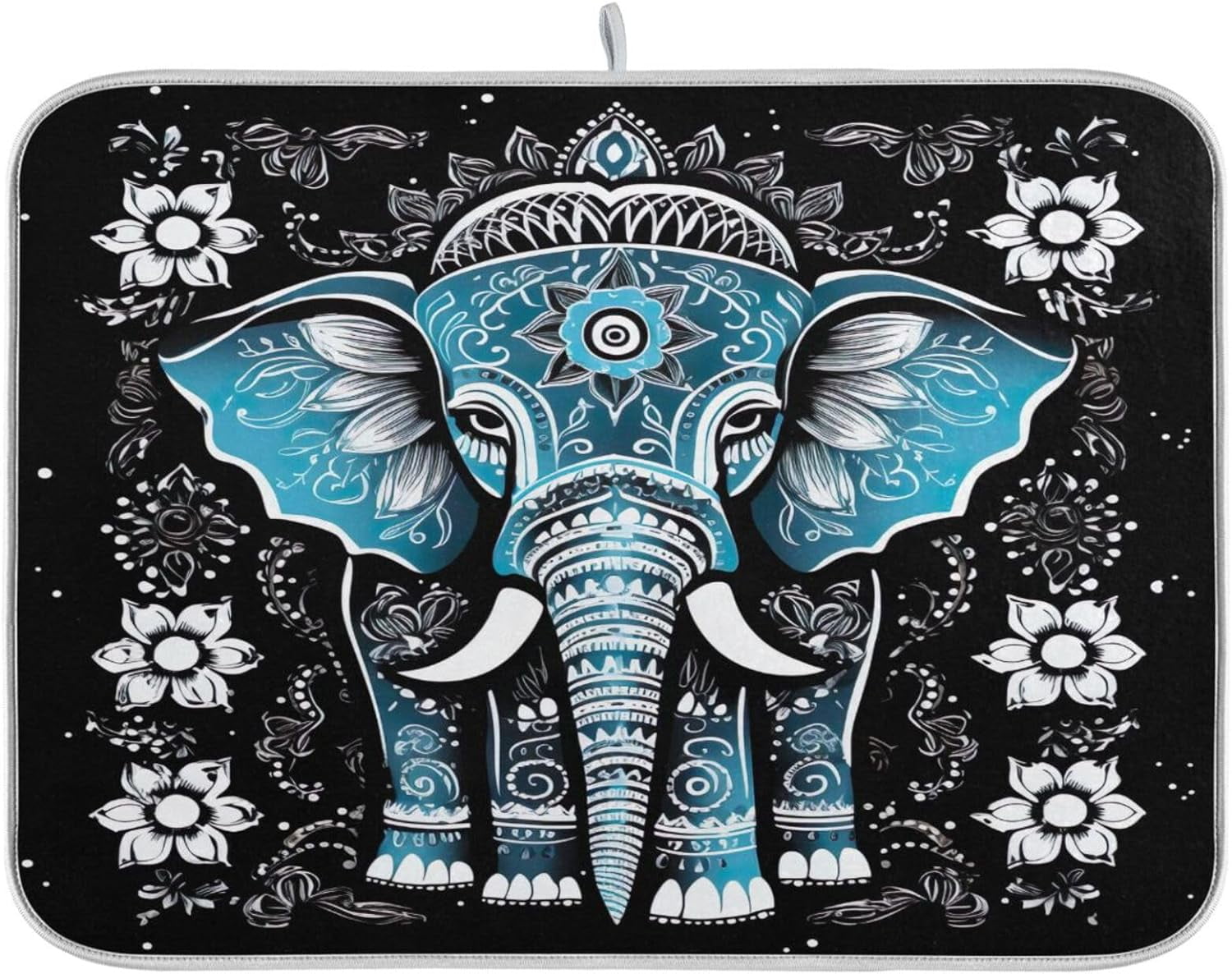 Indian Elephant Dish Drying Mat for Kitchen Counter 16x18 Inch Ultra ...