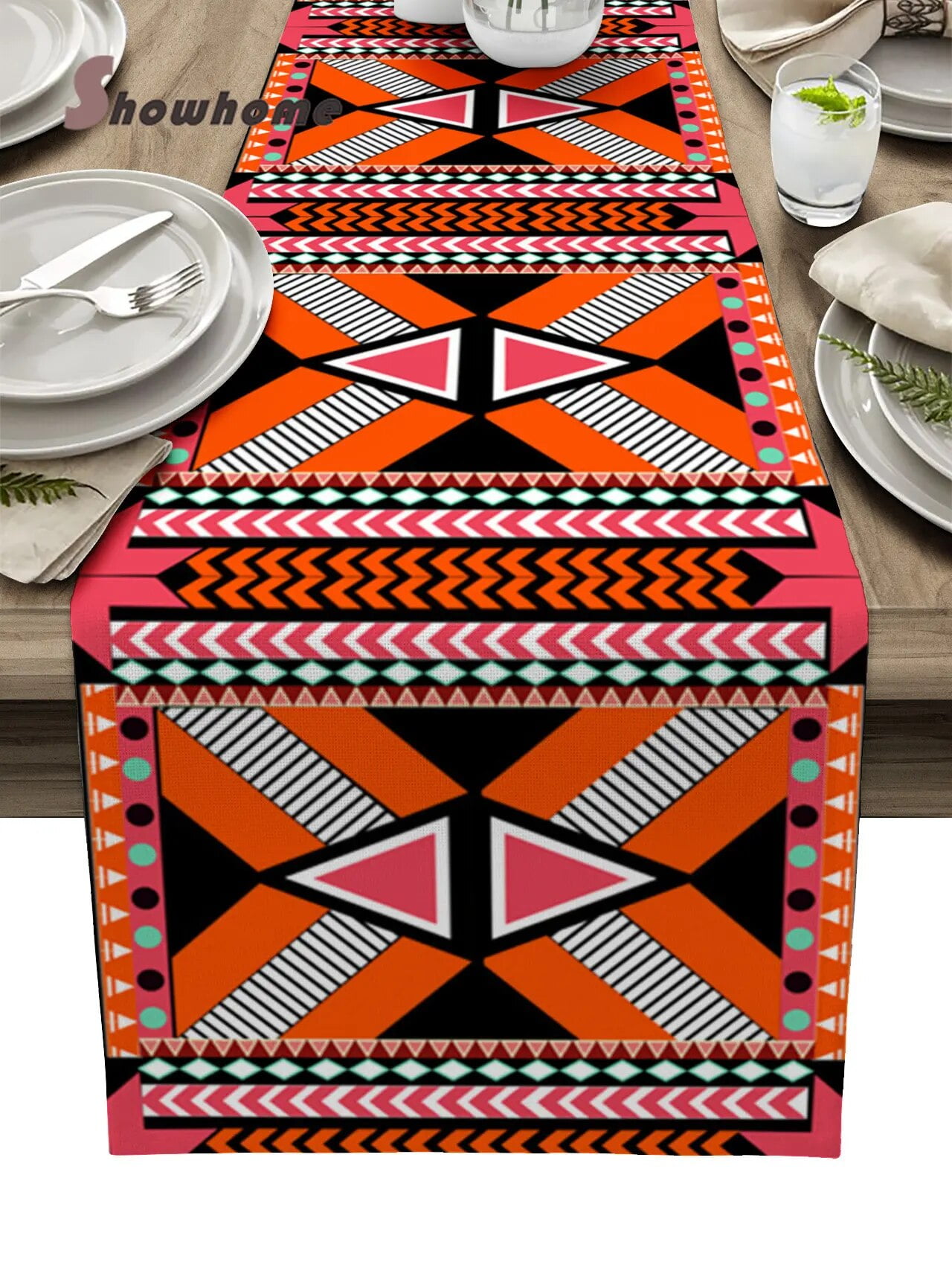 Indian Ethnic Geometric Pattern Table Runner for Dining Table Wedding ...