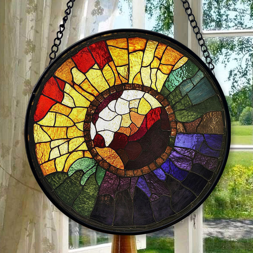 Indian Flag 3 Hanging Stained Glass for Windows, Xmas Hanging Ornament ...