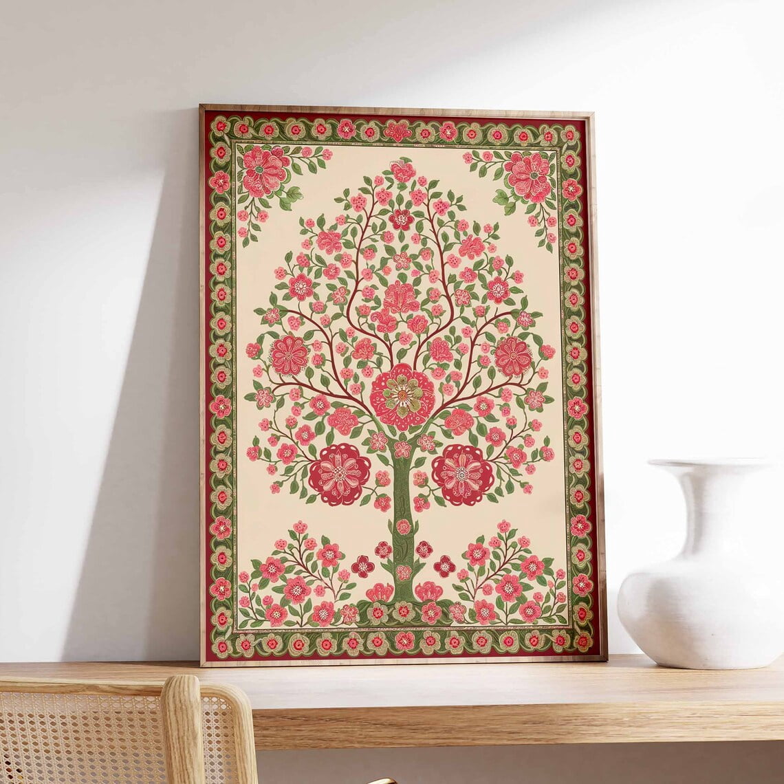Indian Floral Print, Traditional Indian Poster, Botanical Decor, Floral ...