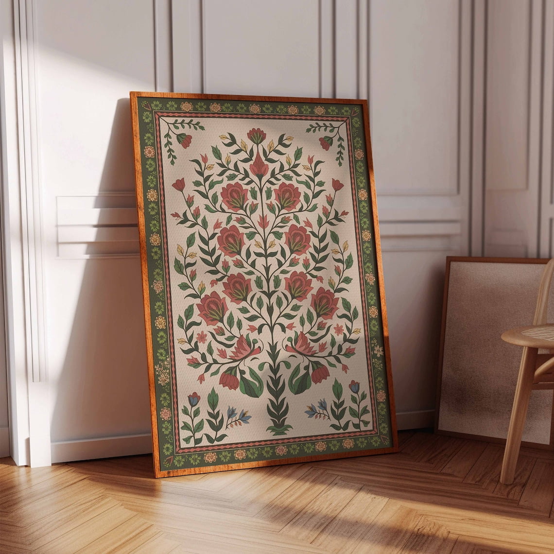 Indian Floral Print, Traditional Indian Poster, Botanical Decor, Floral ...