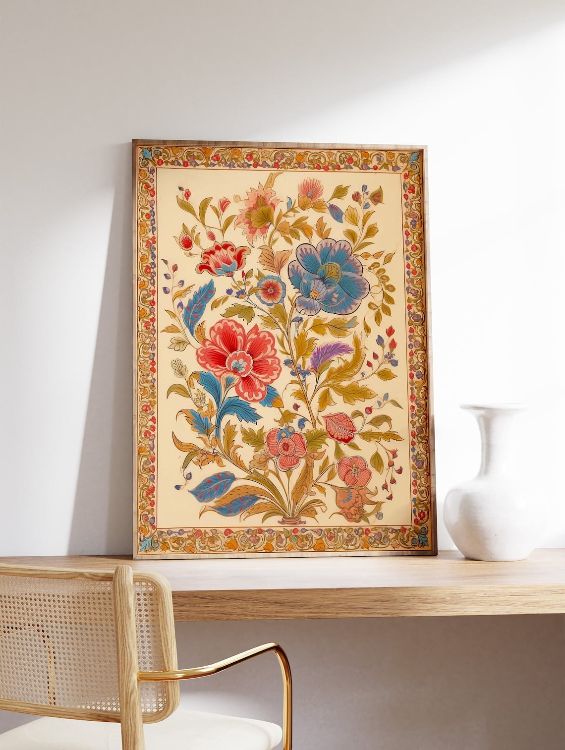 Indian Floral Print, Traditional Indian Poster, Floral Decor, Floral ...