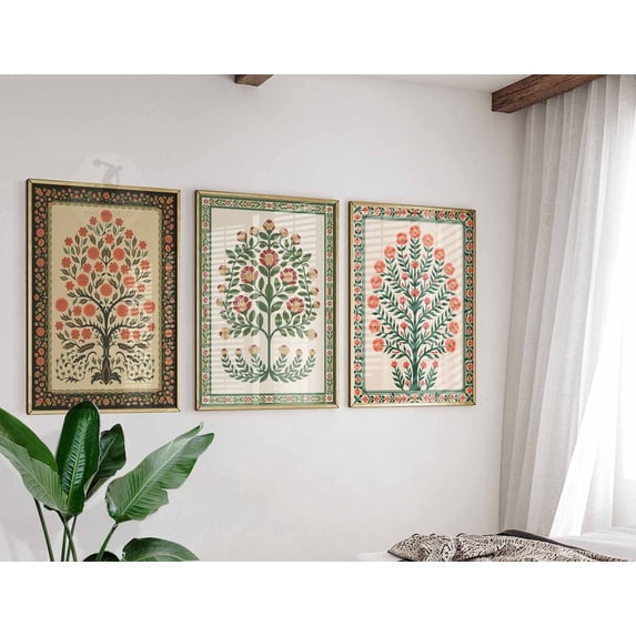 Indian Floral Vintage Traditional Pichwai Cultural Decor Art Set 3 ...
