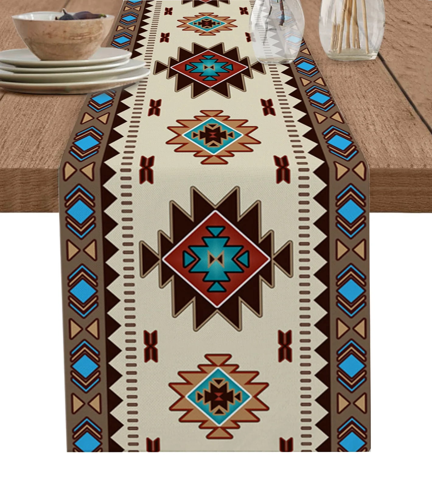 Indian Geometry Graphics Table Runner Wedding Decoration Holiday ...