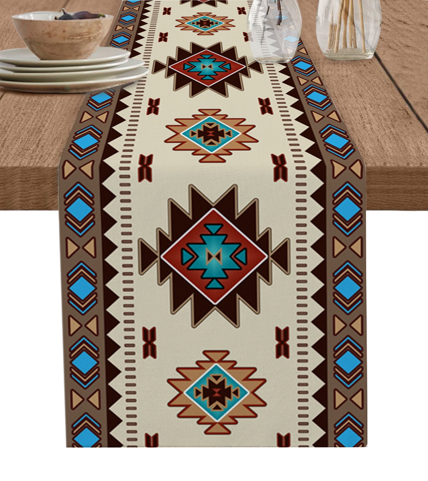 Indian Geometry Graphics Table Runner Wedding r Table Cover Holiday ...