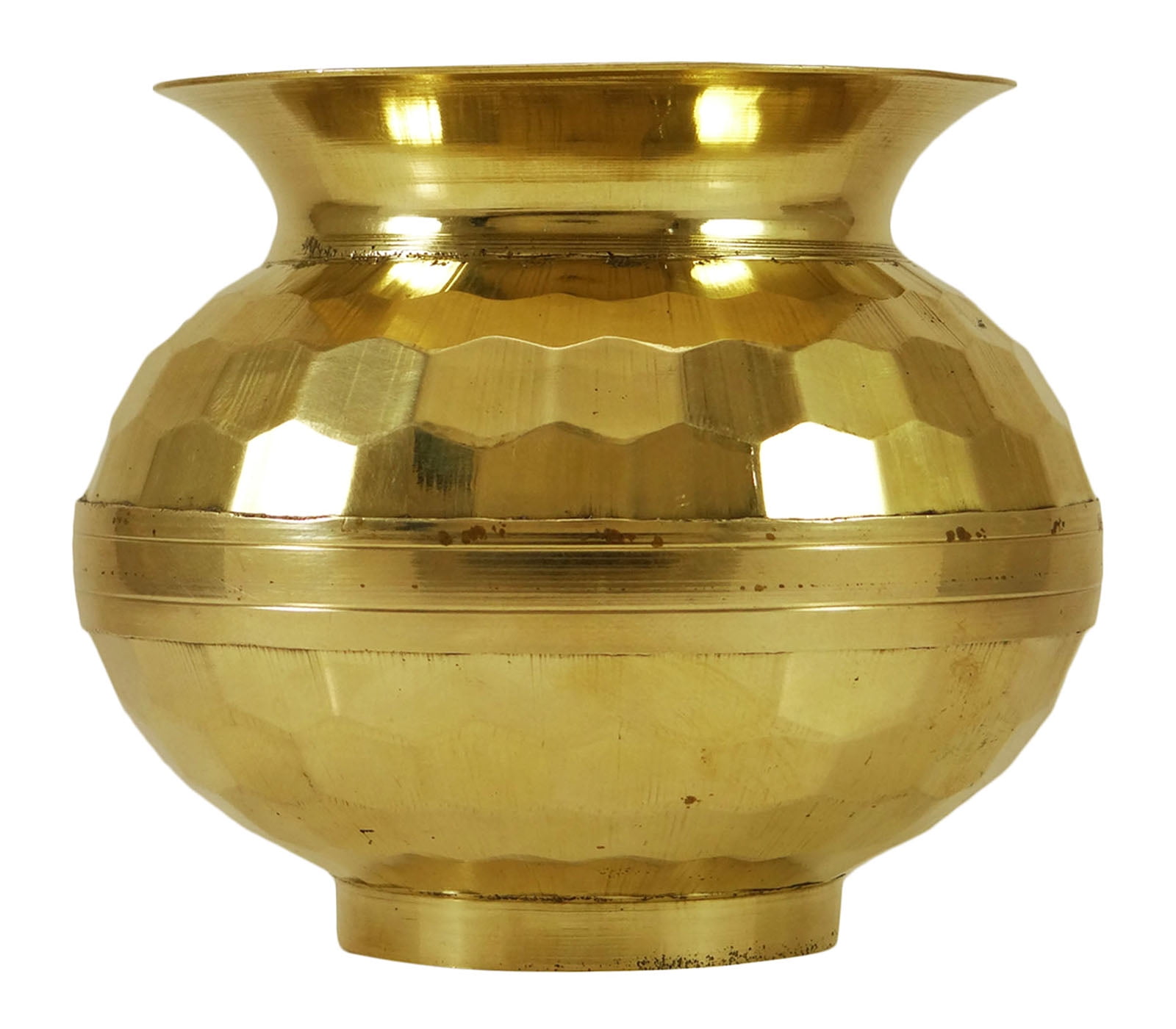 Indian Gold Tone Brass Lota Prayer Temple Pooja Kalash Water Storage ...