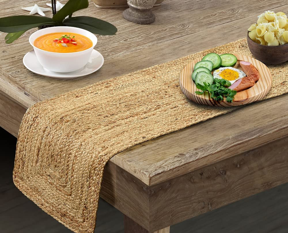 Indian Handmade Rectangular Shape Jute Table Runner Rug – 14 x 48 ...