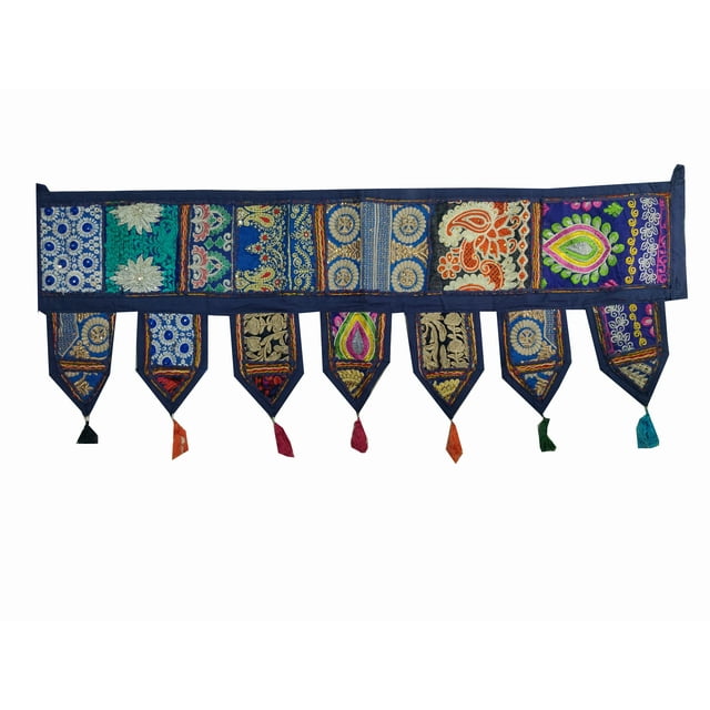 Indian Handmade Traditional Embroidered Toran Cotton Thoranam Door ...