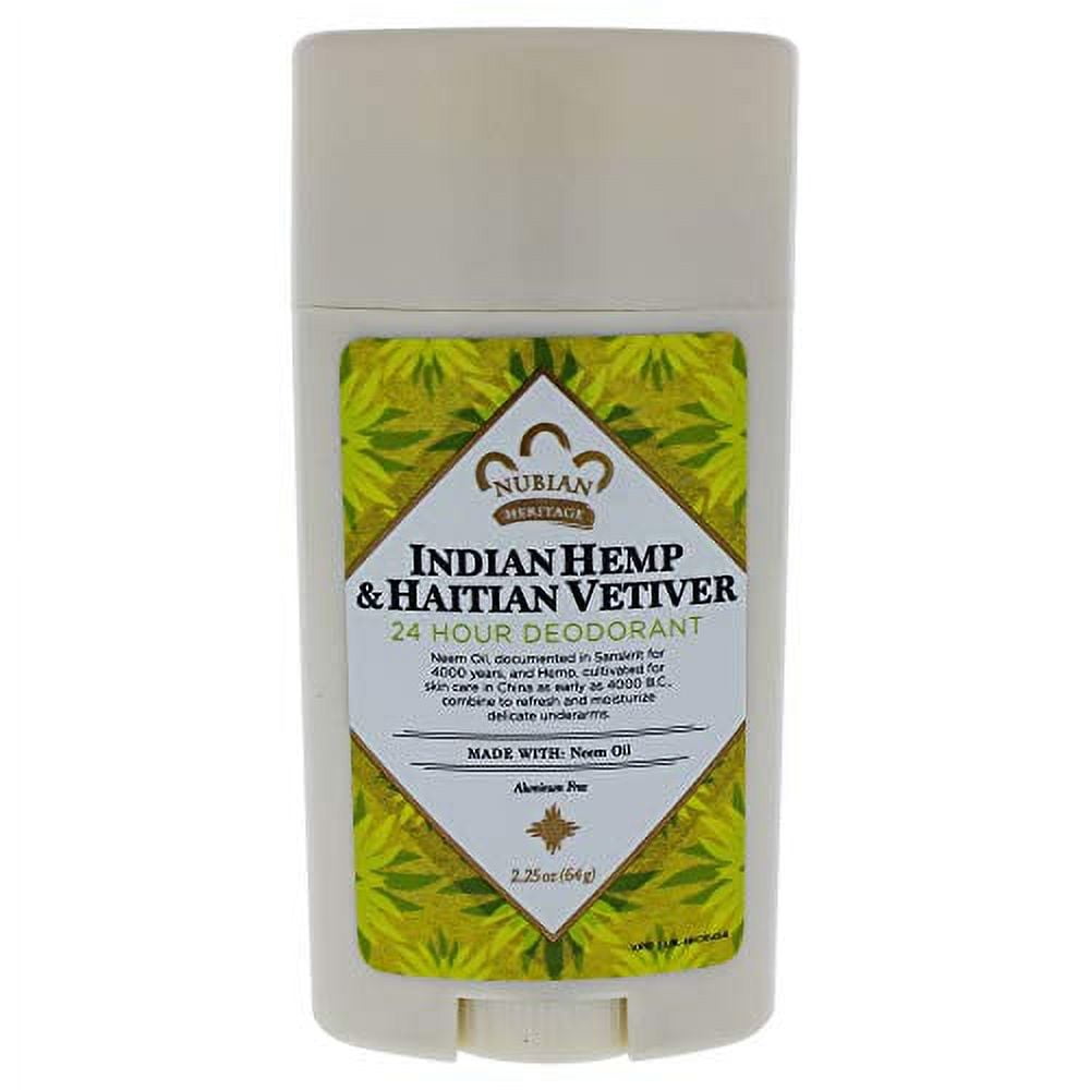 Nubian Heritage Indian Hemp & Haitian Vetiver 24 Hour Unisex Deodorant ...