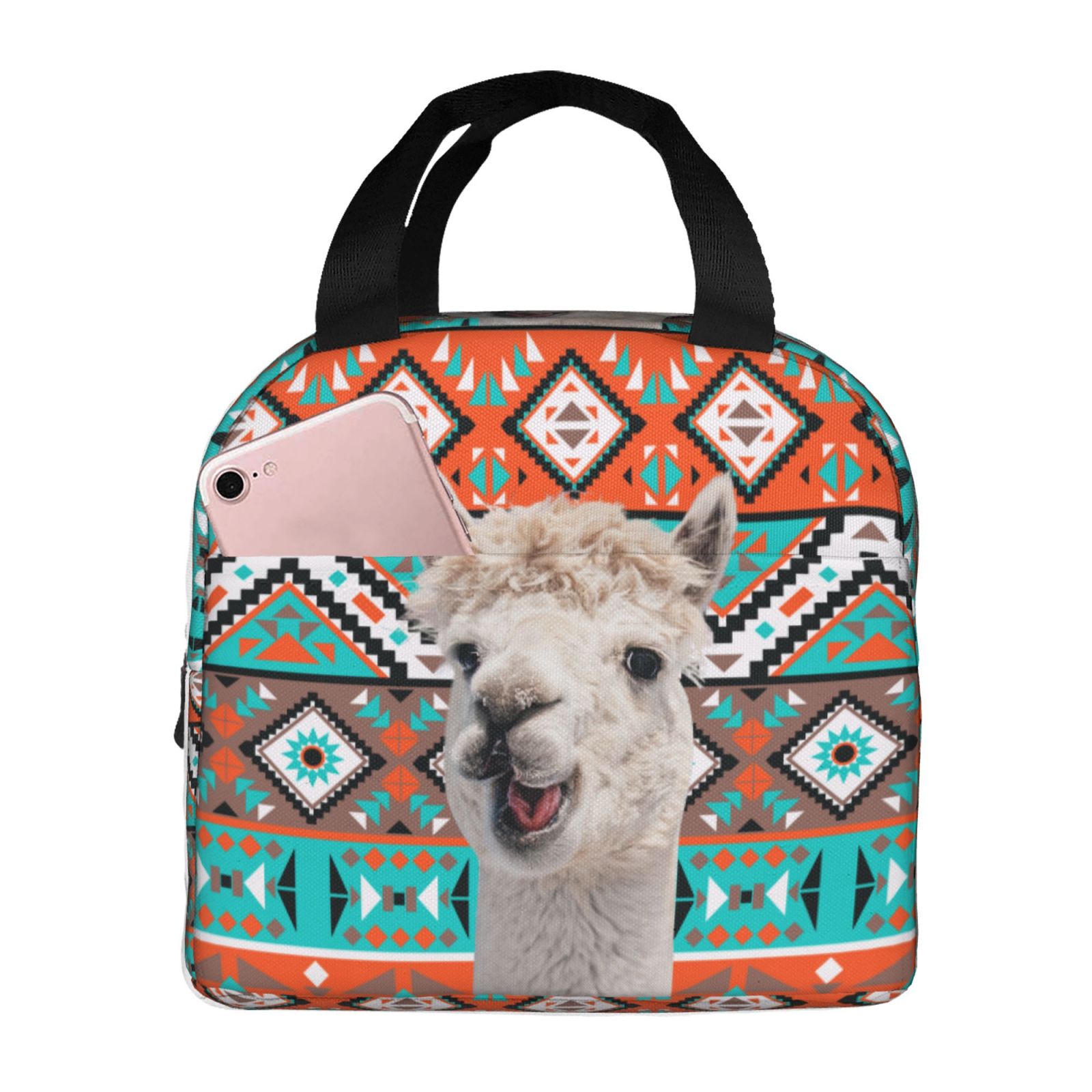 Indian Llama Lunch Bag Reusable Insulated Lunch Box Large Capacity Meal ...