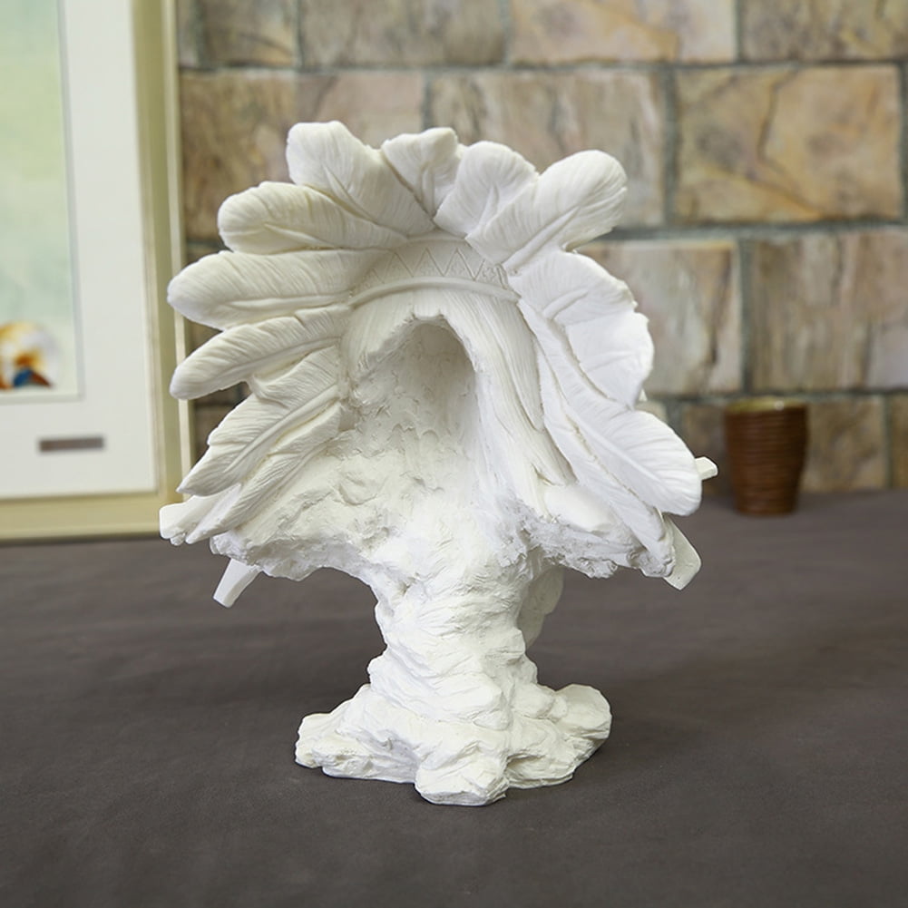 Indian Man Figure Sculpture Model Home Art Decor Statue White - Walmart.com