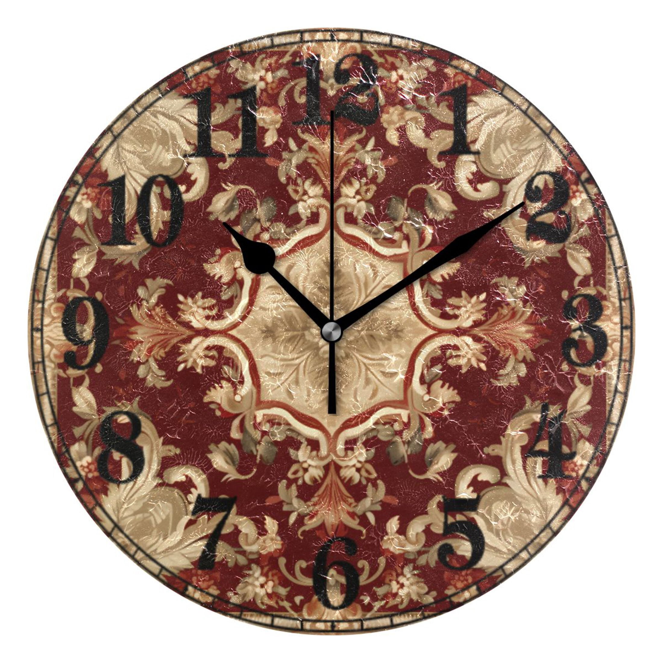 Indian Mandala 10" Silent Wall Clock Non-Ticking Battery Clocks ...