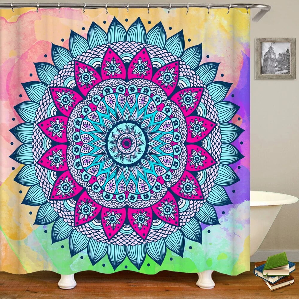 Indian Mandala Shower Curtains Bathroom Curtain Bohemian Style Frabic