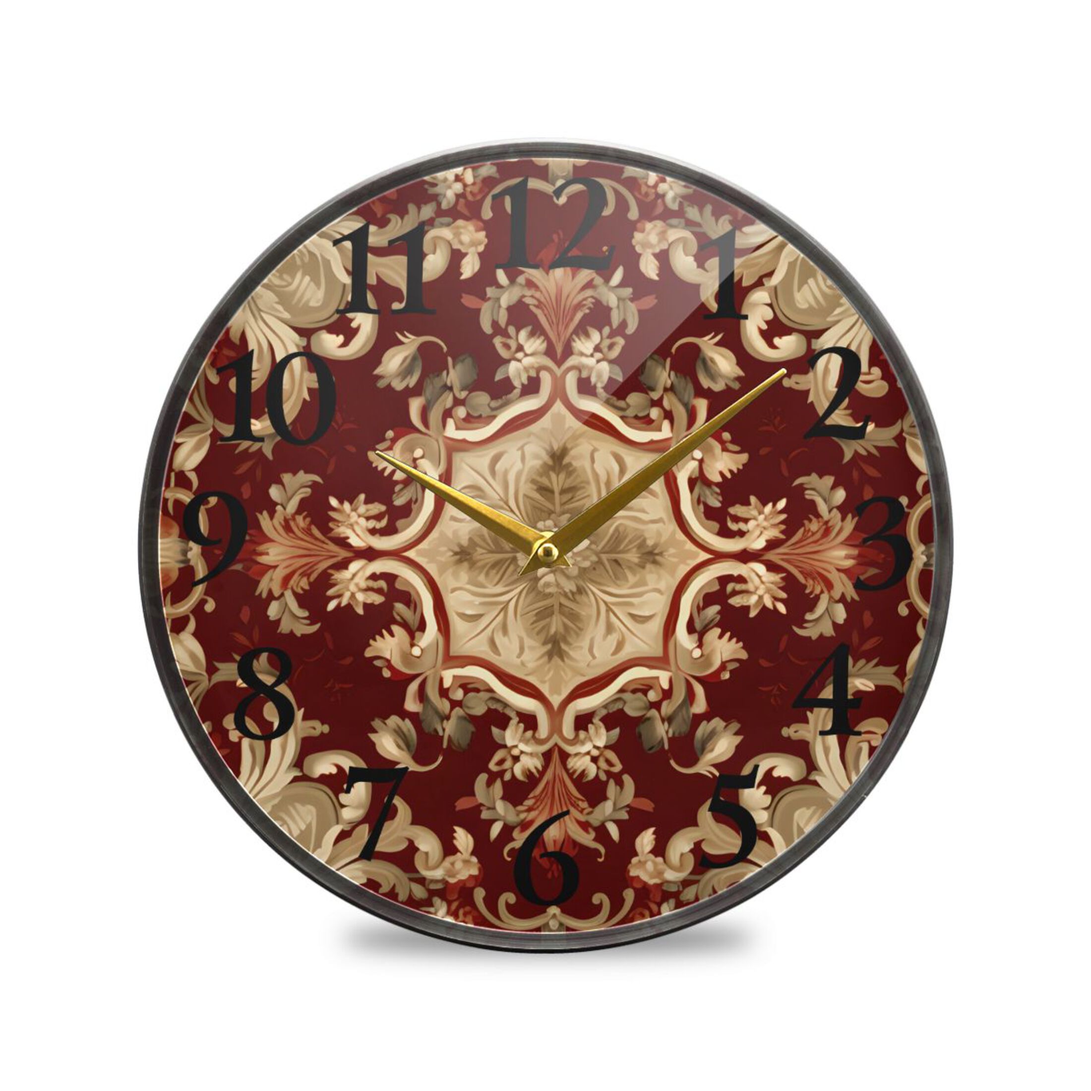 Indian Mandala Wall Clocks Battery Operated 9.5 Inch Round Clock ...