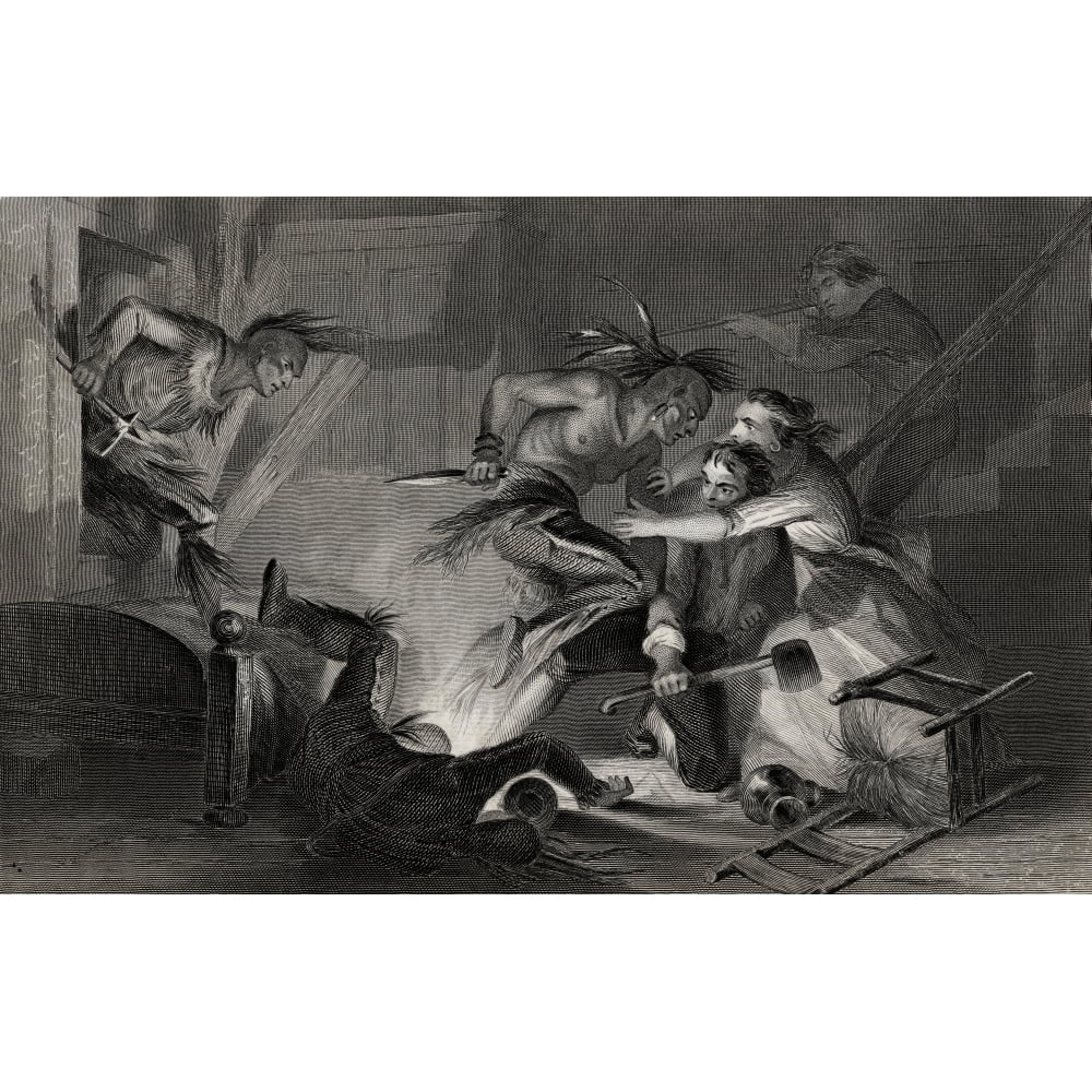 Indian Massacre At Wilkesbarre Valley In Wyoming Usa From A 19Th ...