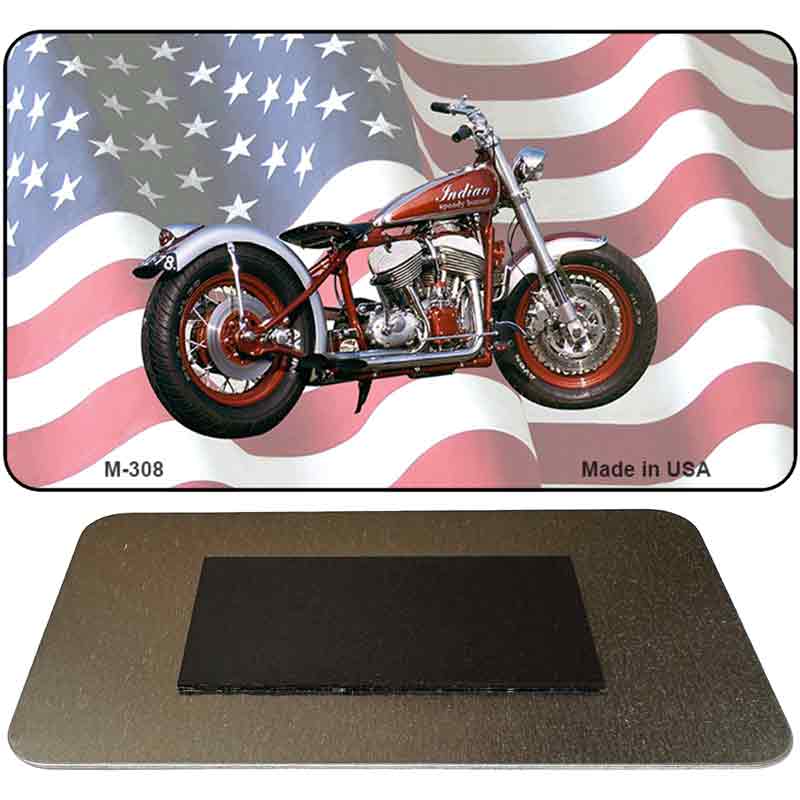 Indian Motorcycle American Flag Novelty Metal Magnet M-308 3.5" x 2 ...
