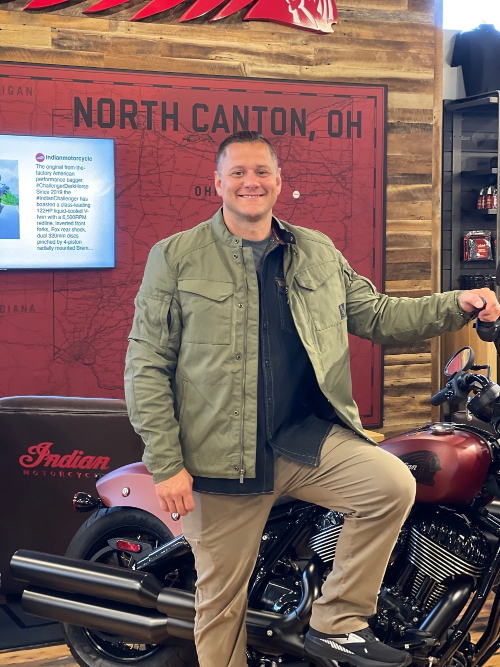 Indian Motorcycle Men's Harrison Wax Jacket, Khaki | 2833366 - Walmart.com