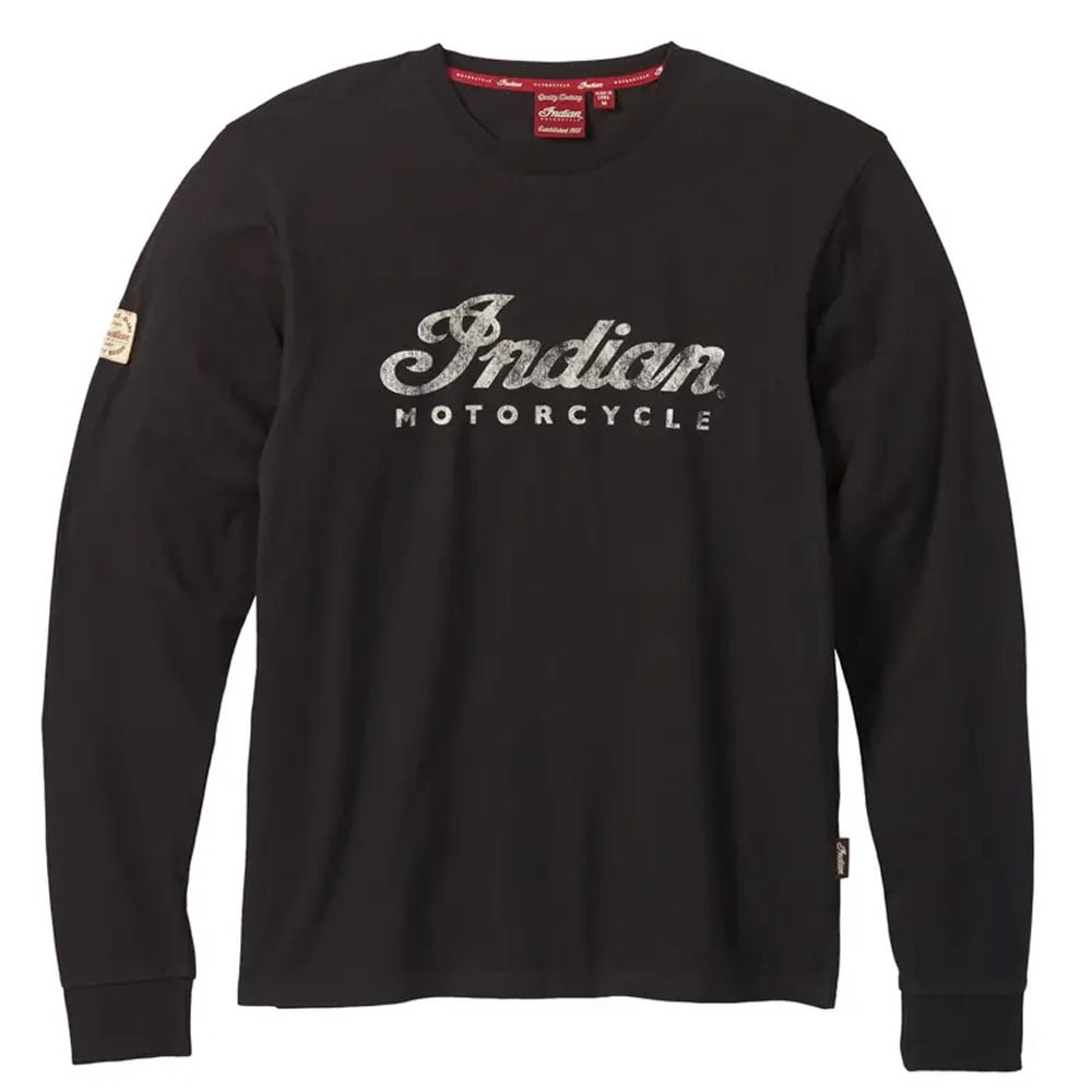 Indian Motorcycle Men's Long Sleeve Script Logo T-Shirt, Black | 2861891 - Walmart.com